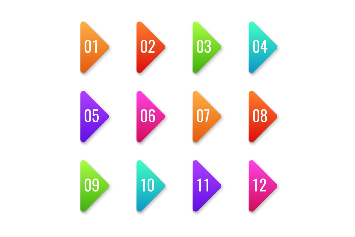 Arrow bullet point. Colorful baler bullets template directio (780981 ...
