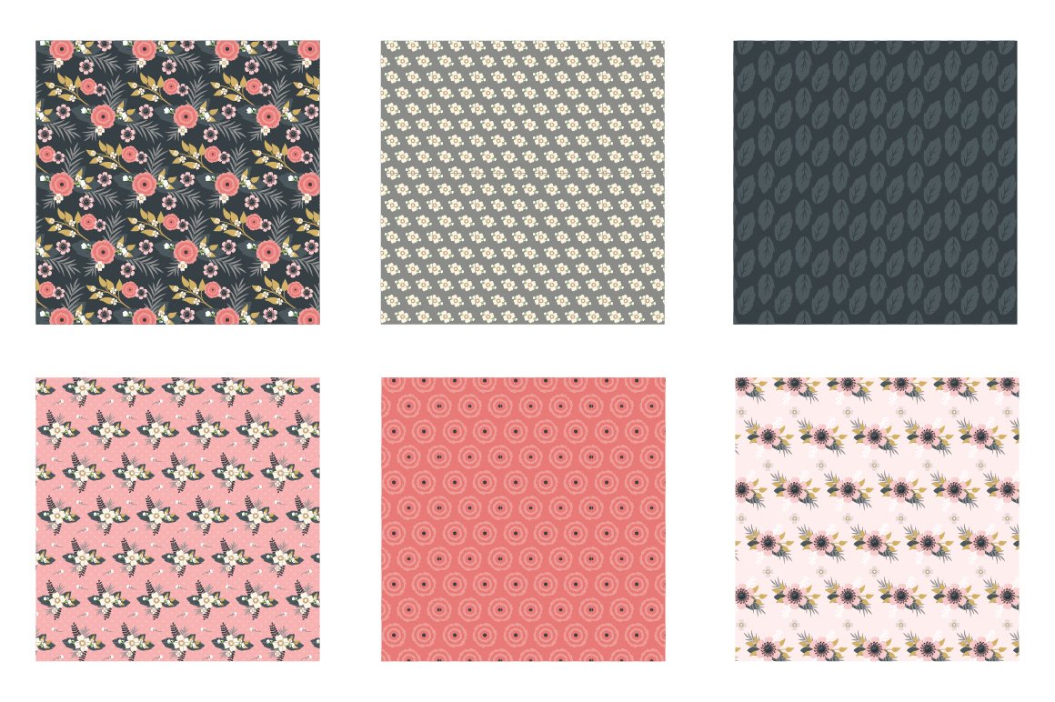 Antique Floral Pattern collection, vector ai, eps and jpeg