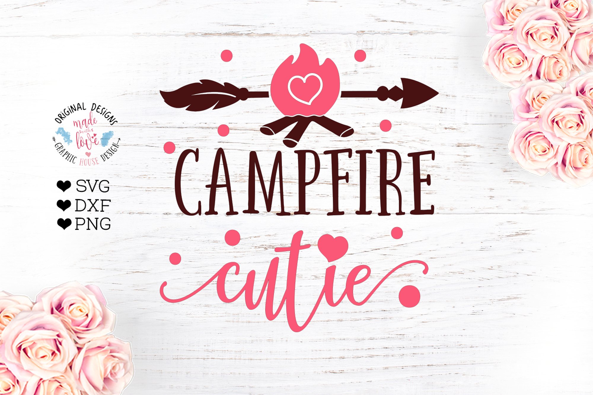 Campfire Cutie - Camping Cut File (735562) | Cut Files | Design Bundles