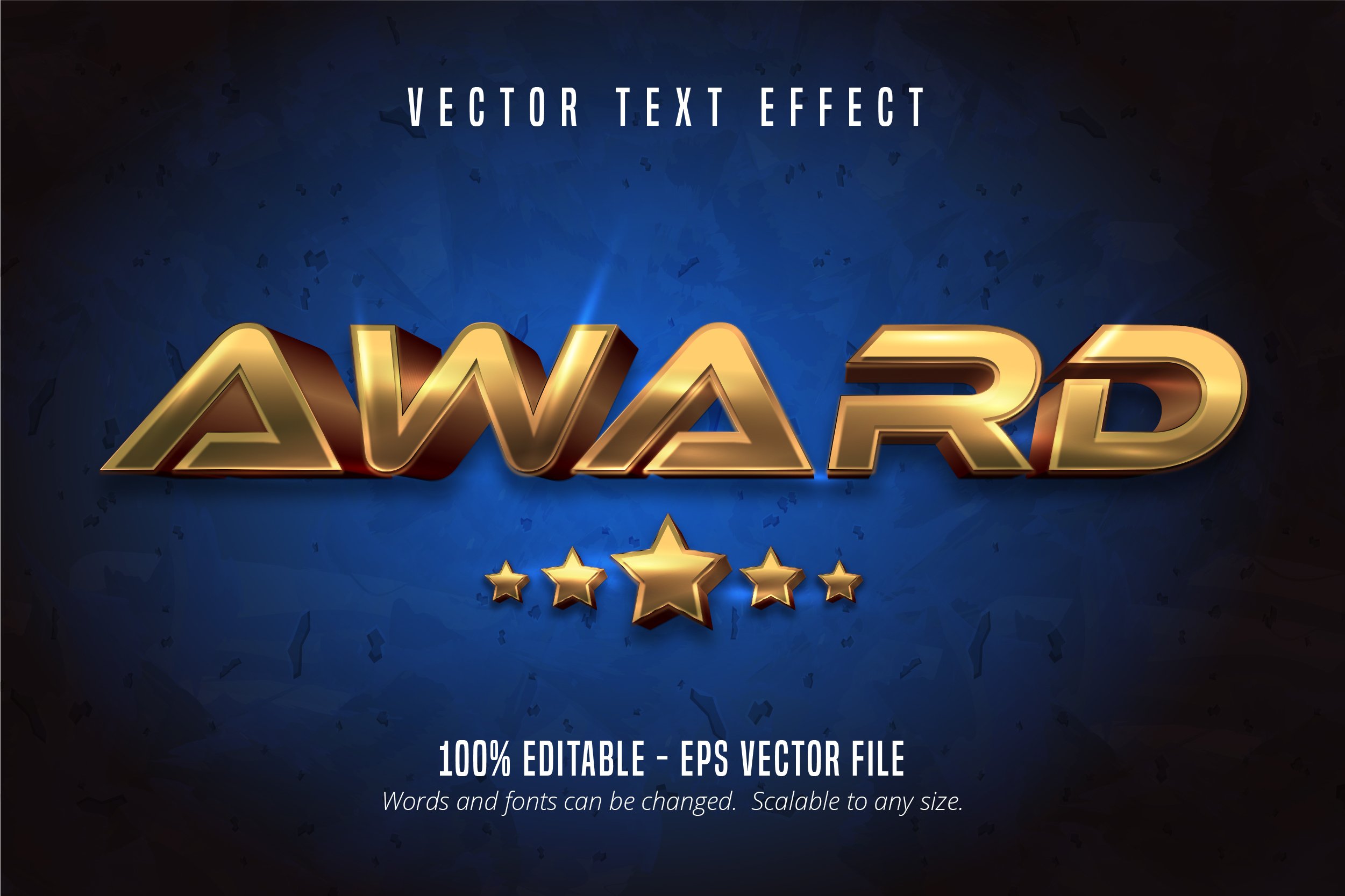 Award text, 3d gold metallic style editable text effect (579420 ...