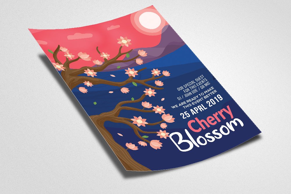 Spring Cherry Blossom Flyer (514346) | Flyers | Design Bundles