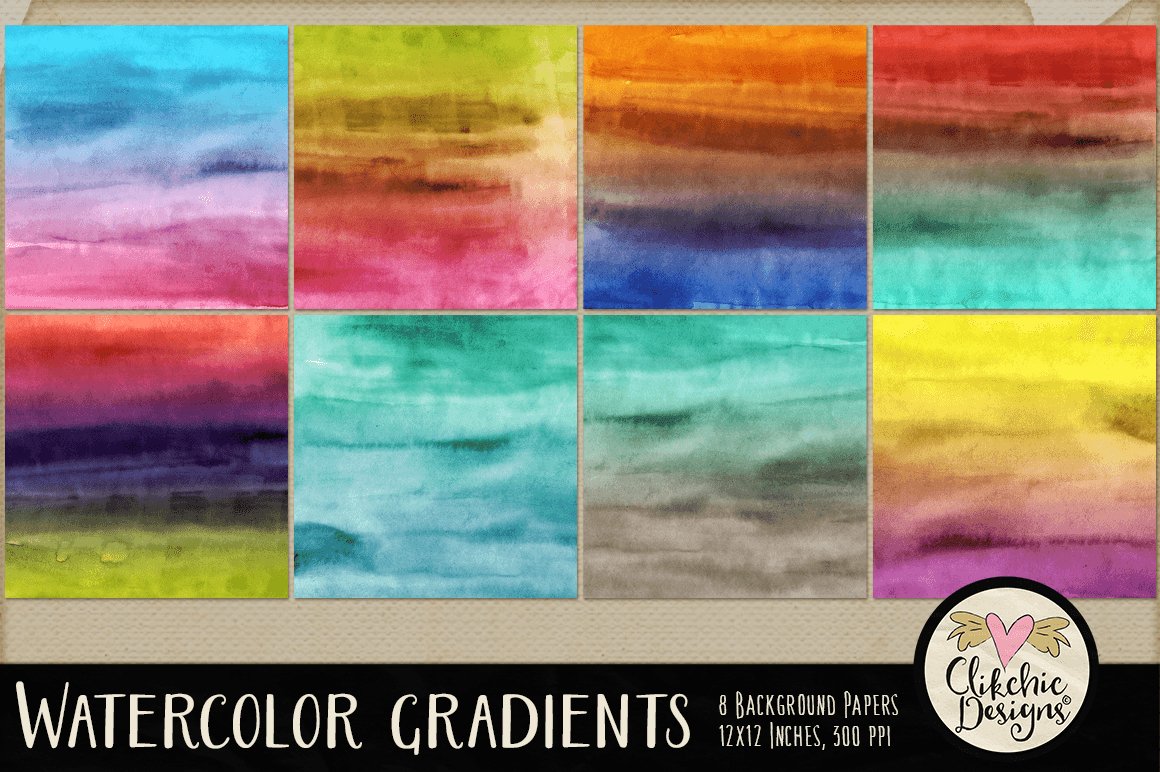 Watercolor Background Textures - Watercolor Gradient Papers (86558 ...