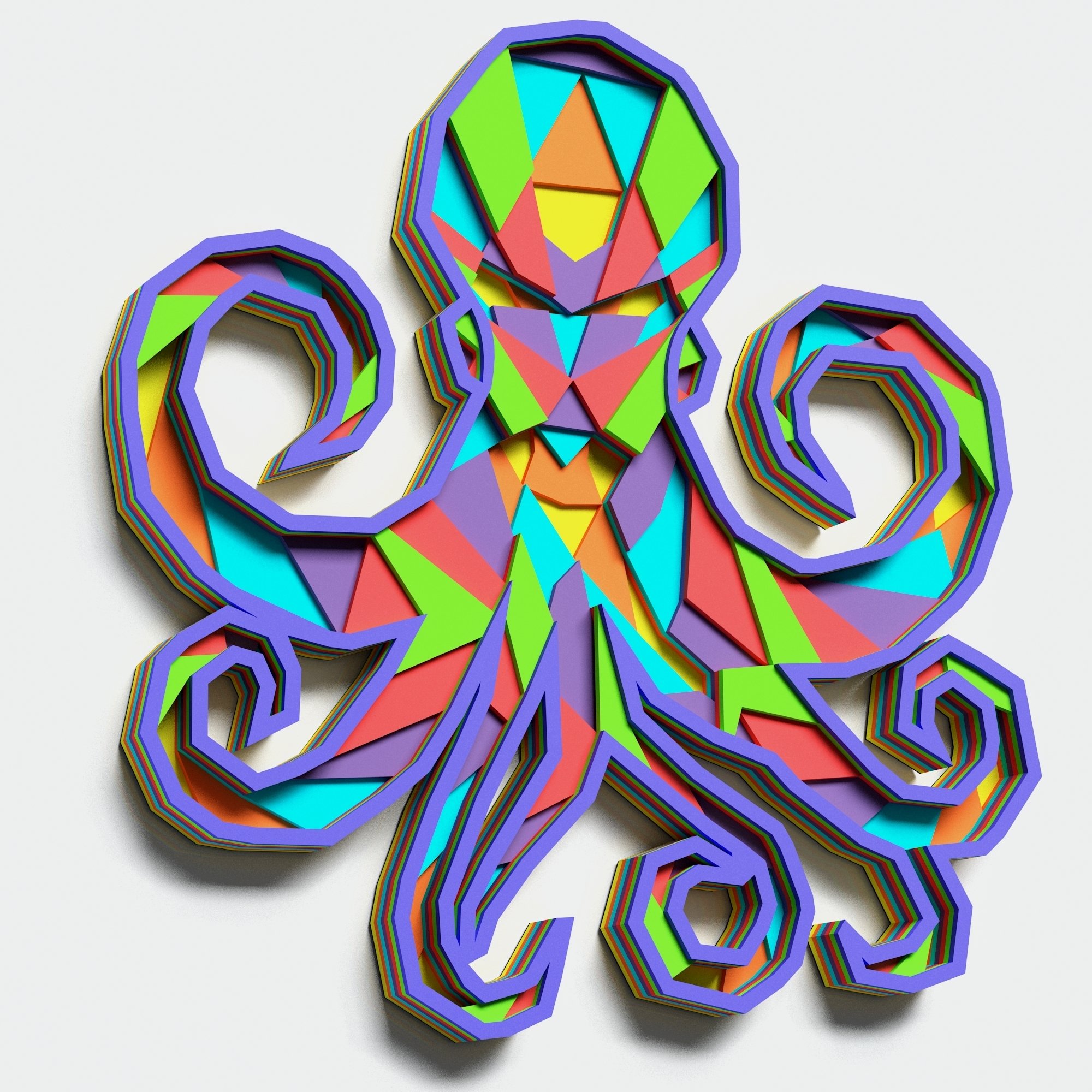 Multilayer Geometric Octopus Mandala, Vector file for cuttin (622170 ...