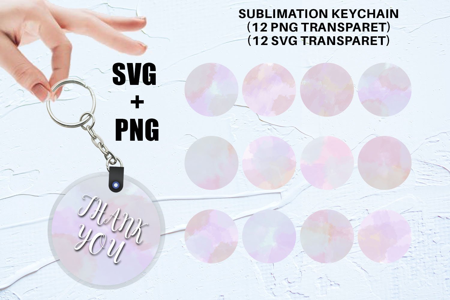 Keychain Sublimation SVG and PNG with watercolor (1359078 ...