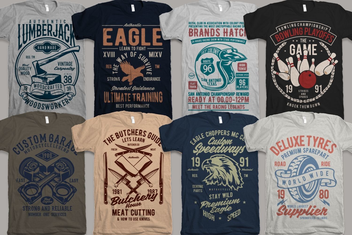 25 Premium Tshirt Designs Big Bundle 5 (97213) | Illustrations | Design ...