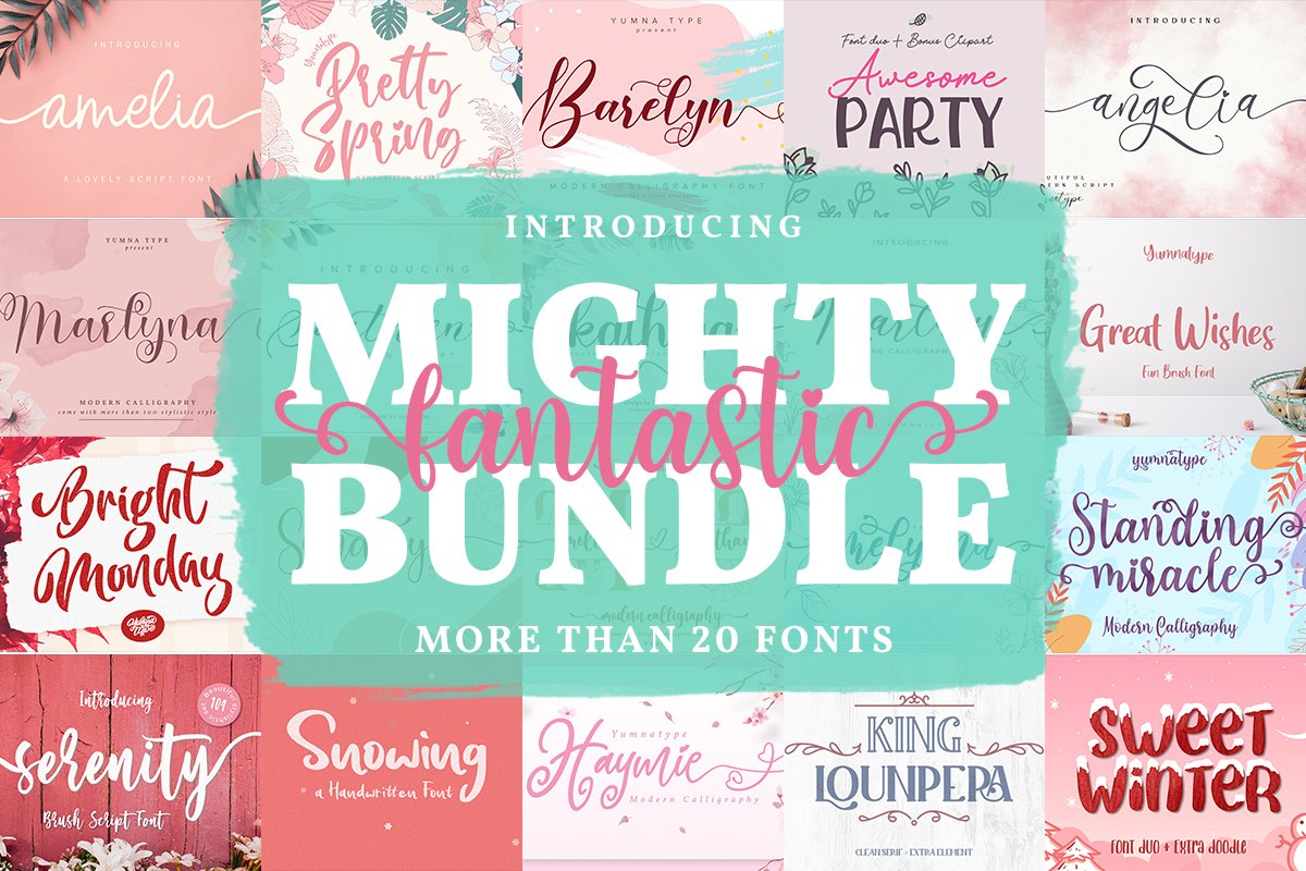 Mighty Font Bundle (758874) | Calligraphy | Font Bundles
