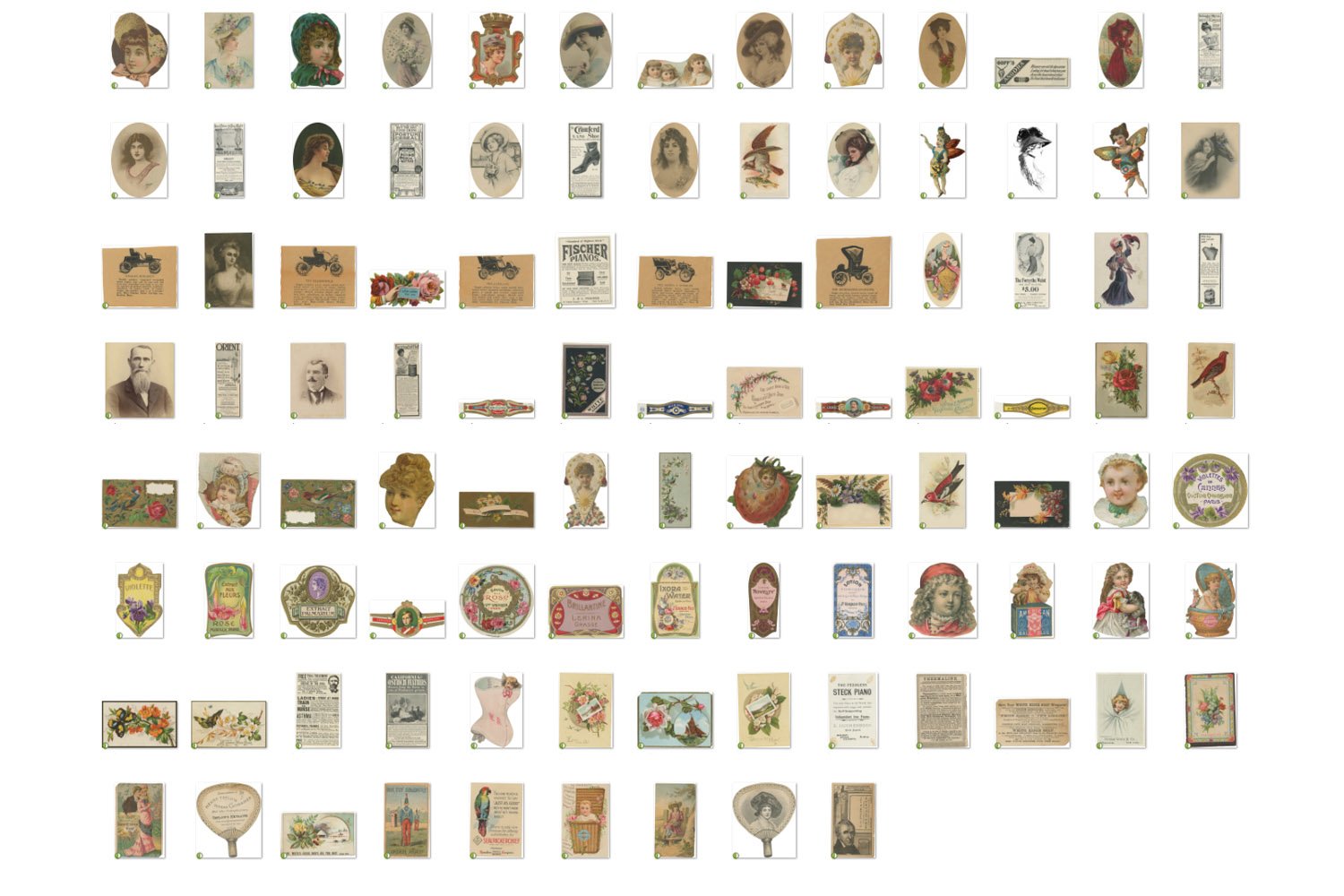 Ephemera Scraps Clipart (306189) | Illustrations | Design Bundles