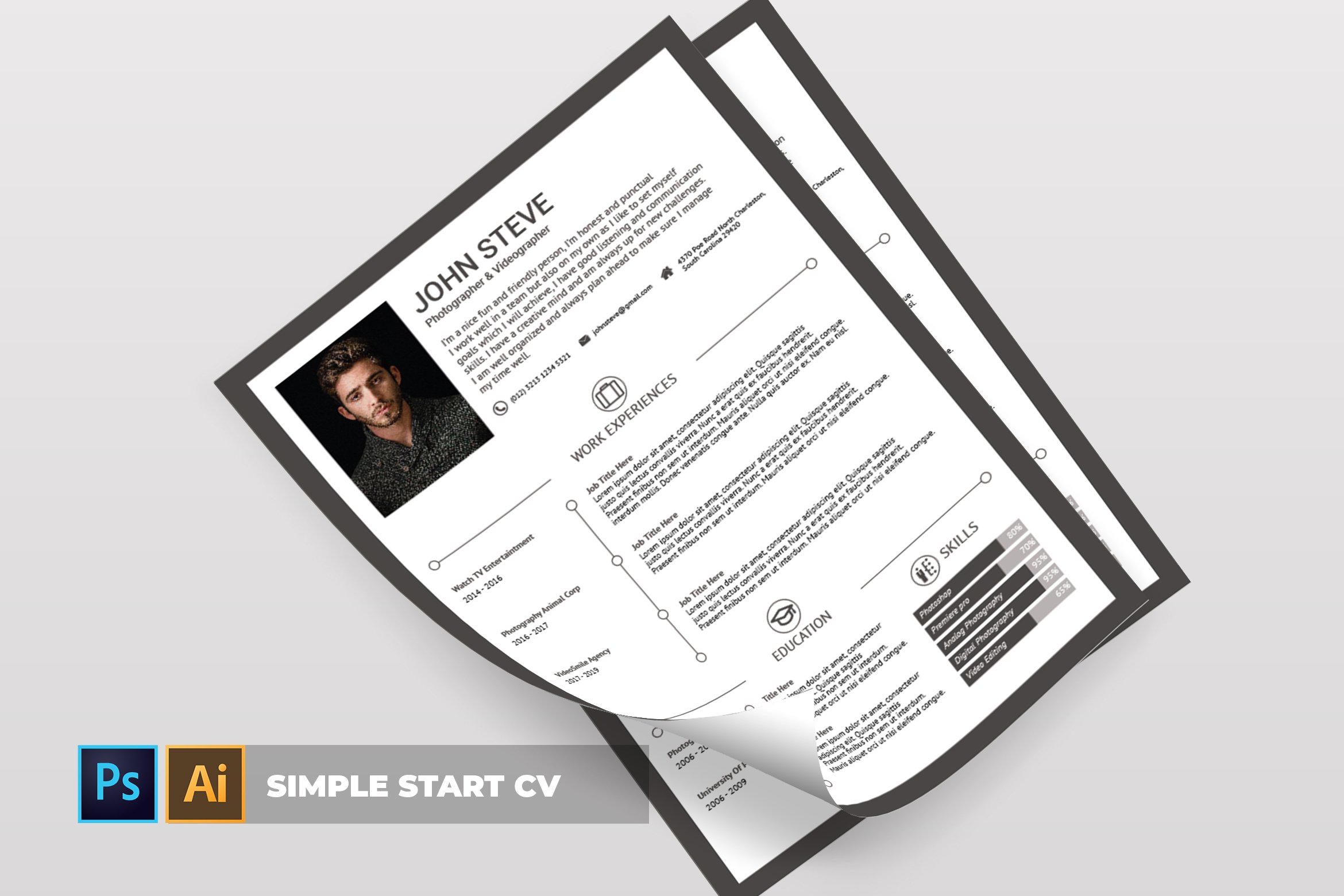 simple start | CV & Resume (777318) | Resume Templates | Design Bundles