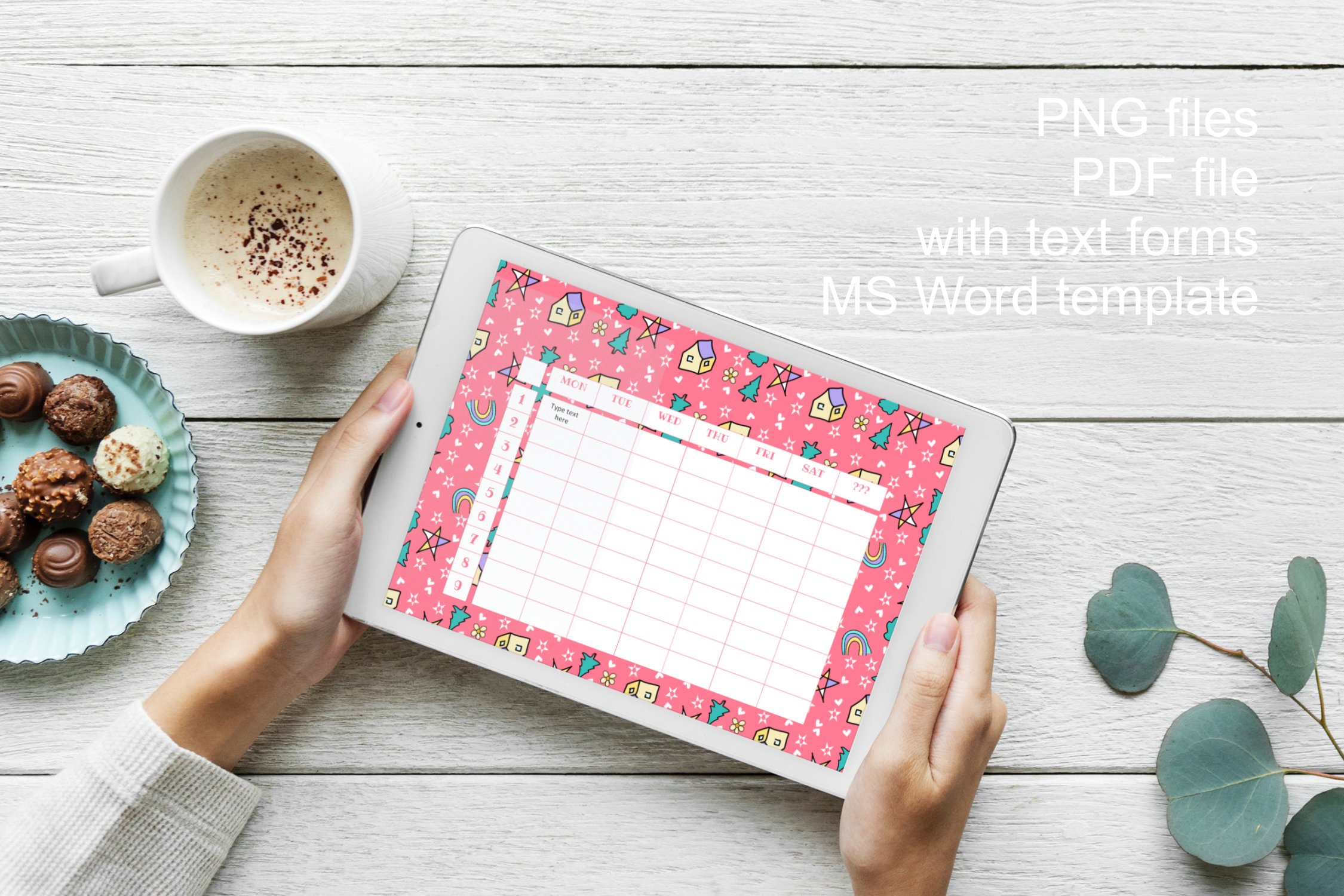 Pink Schedule and To-Do List Printable Editable PDF MS Word
