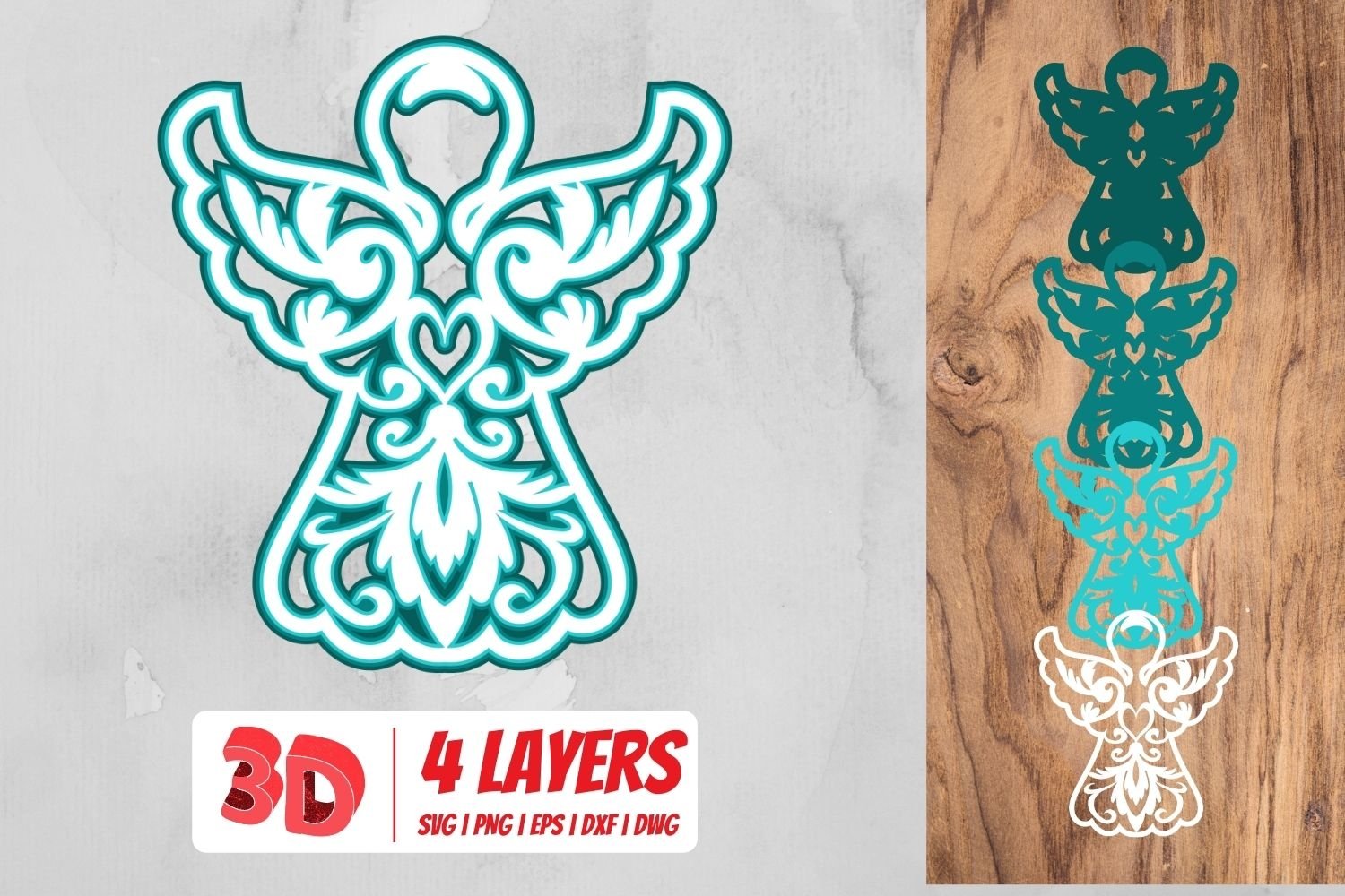3D Angels SVG Bundle | Christmas Angels Multi Layered (1089303) | Paper ...