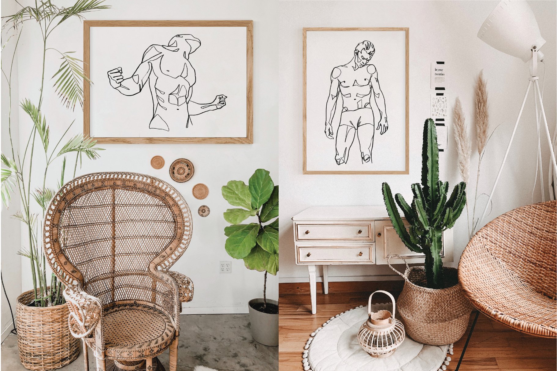 Abstract Male Figure Line Art (557206) | Illustrations | Design Bundles