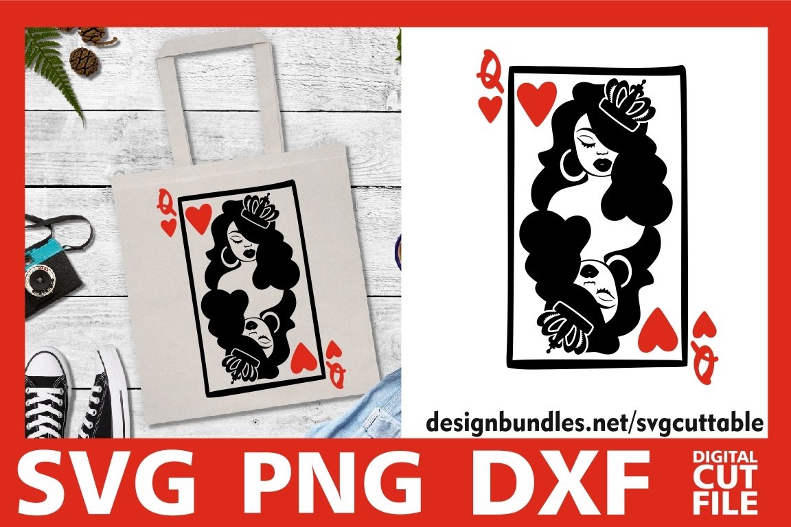 Queen Of Hearts Card Outline