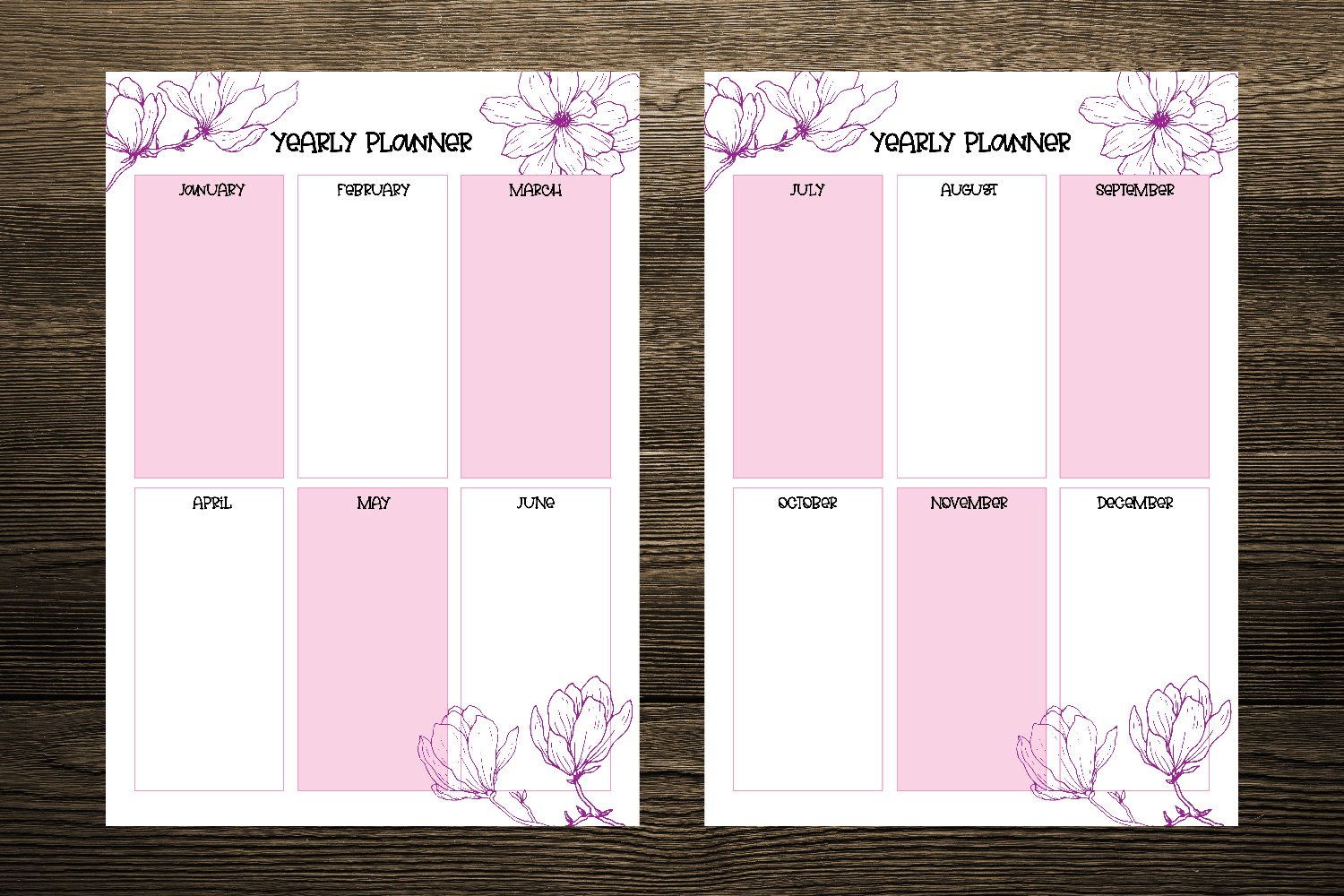 Magnolia Flowers Digital Planners