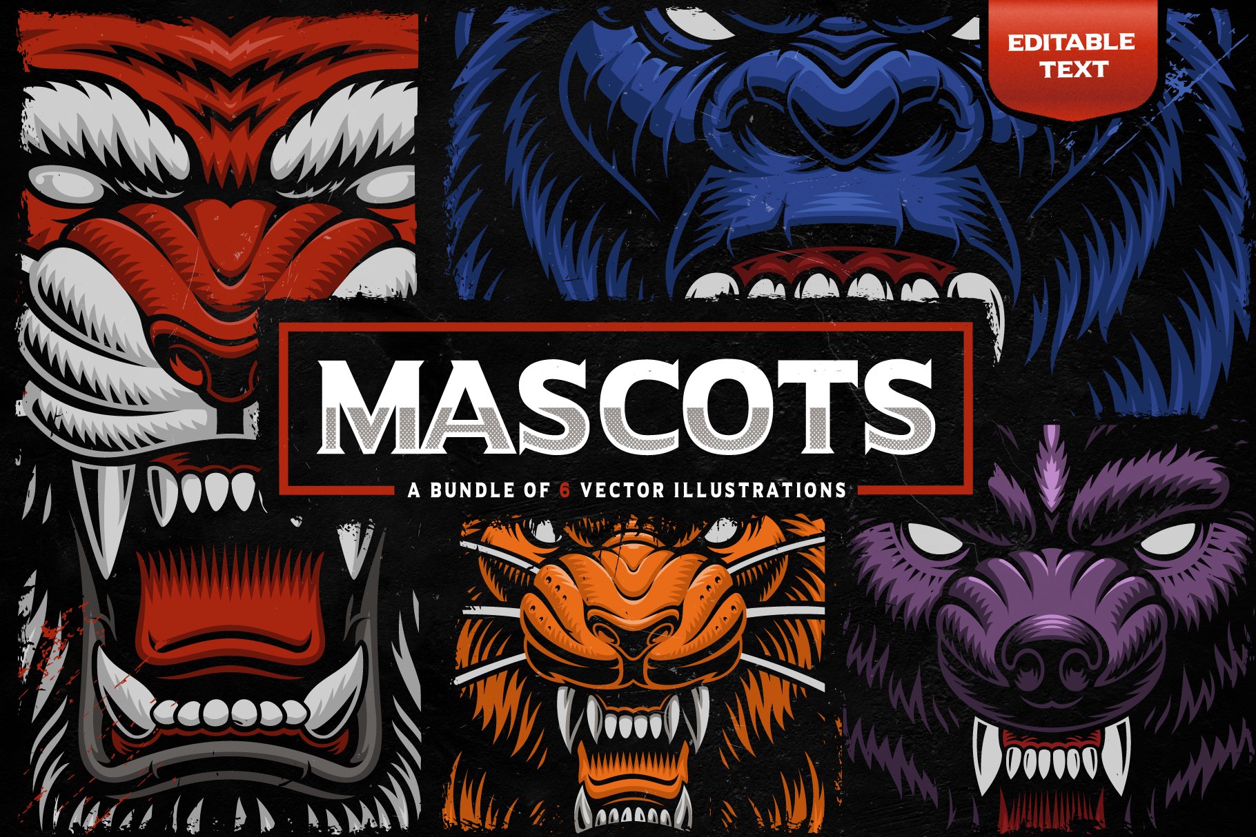 Animal Mascots Bundle (1097225) | Illustrations | Design Bundles
