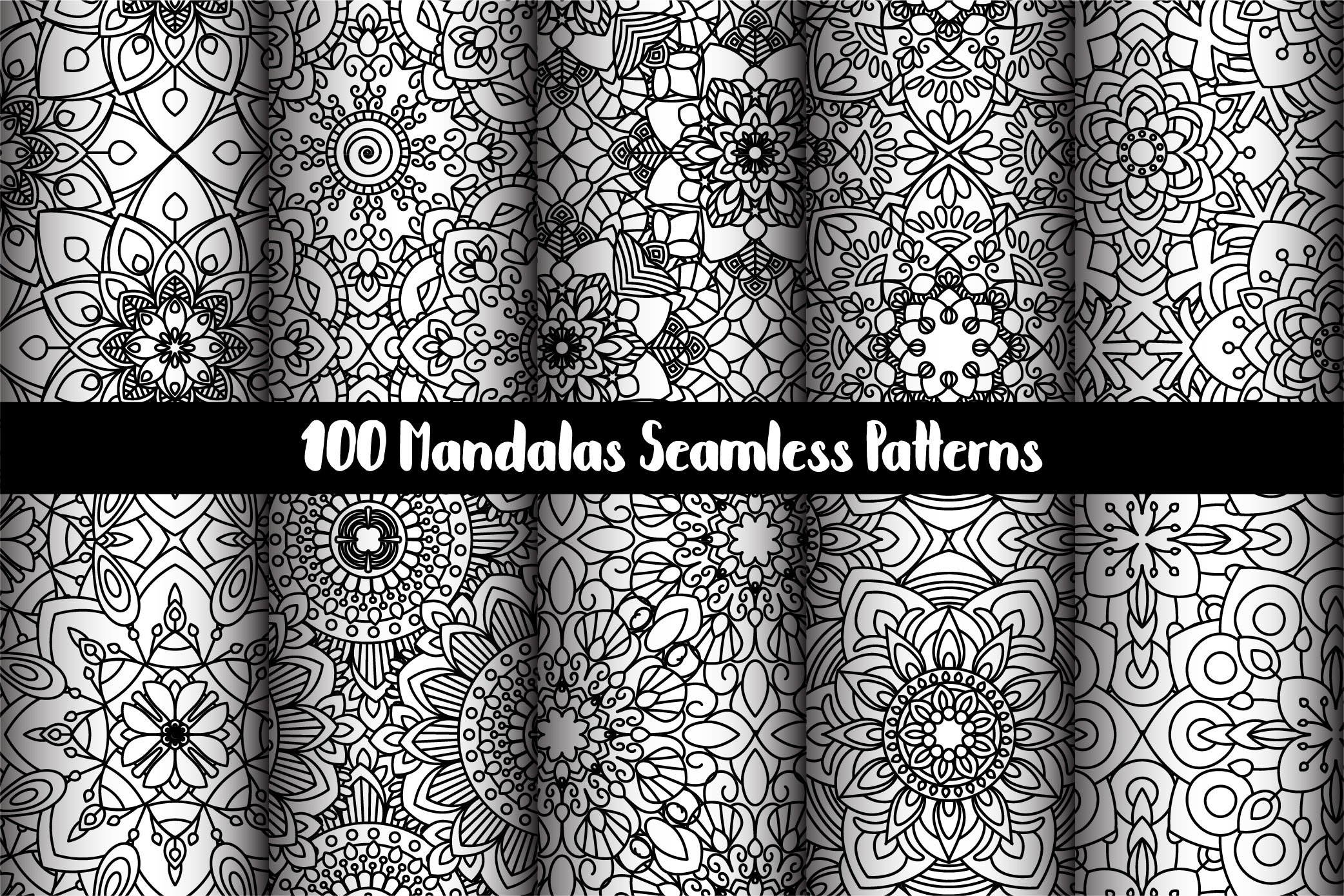 100 Mandalas Seamless Patterns (455868) | Patterns | Design Bundles