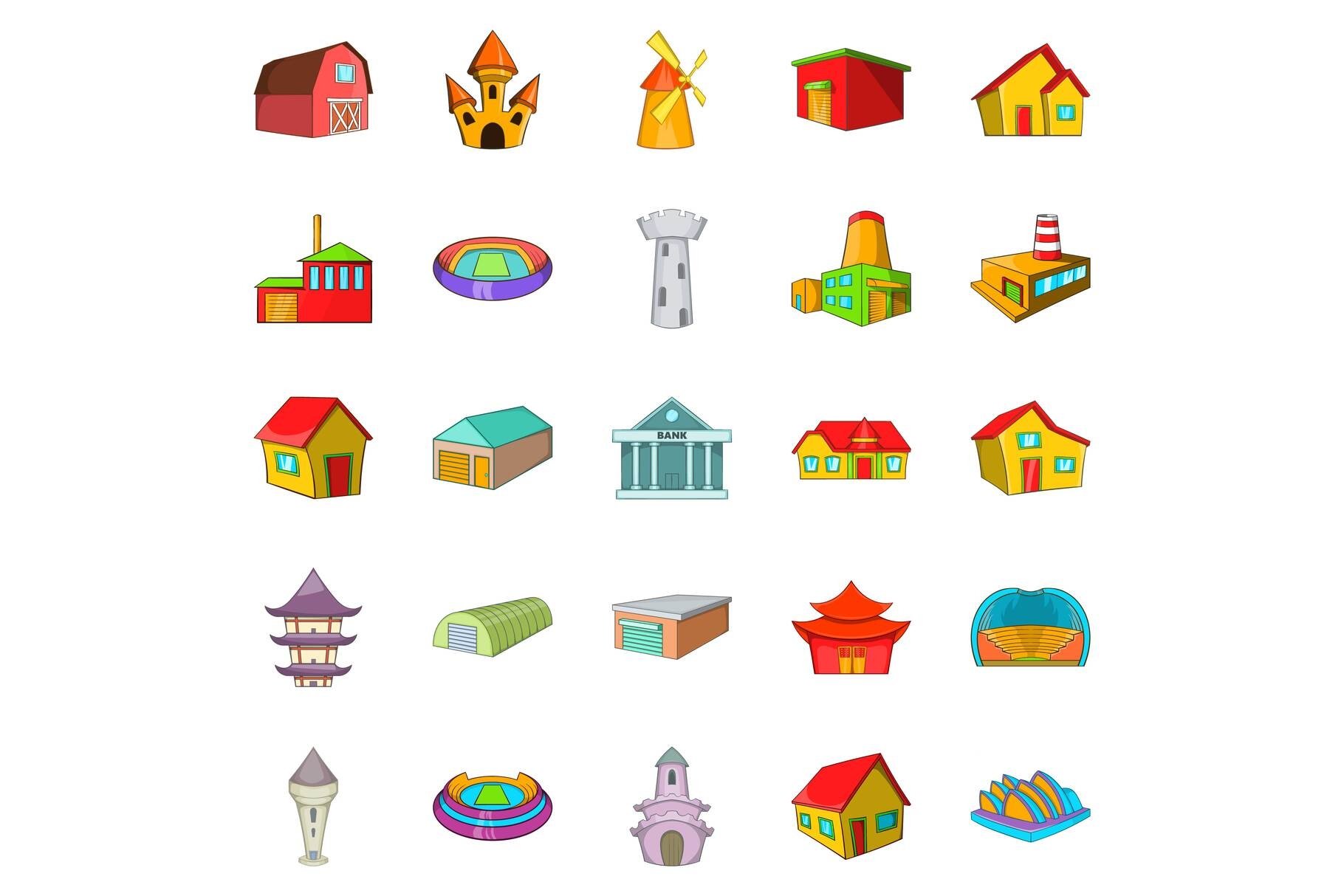 Frame icons set, cartoon style (347433) | Icons | Design Bundles