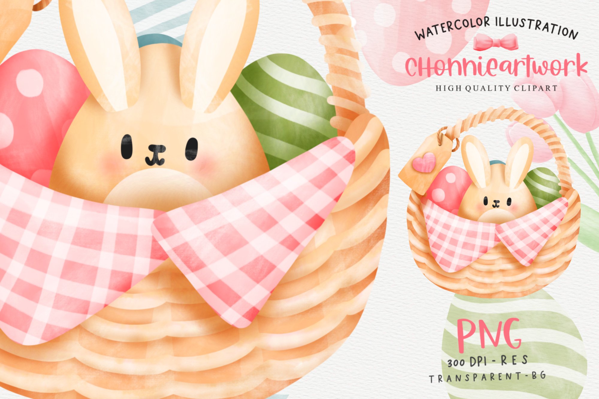 Easter Day With Eggs and Bunny Clipart (1155741) | Illustrations ...