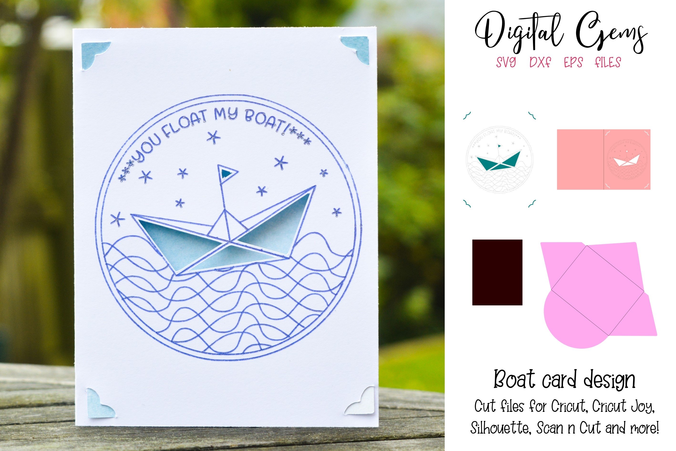 Boat card design! Now compatible with the Cricut Joy! (962987 ...