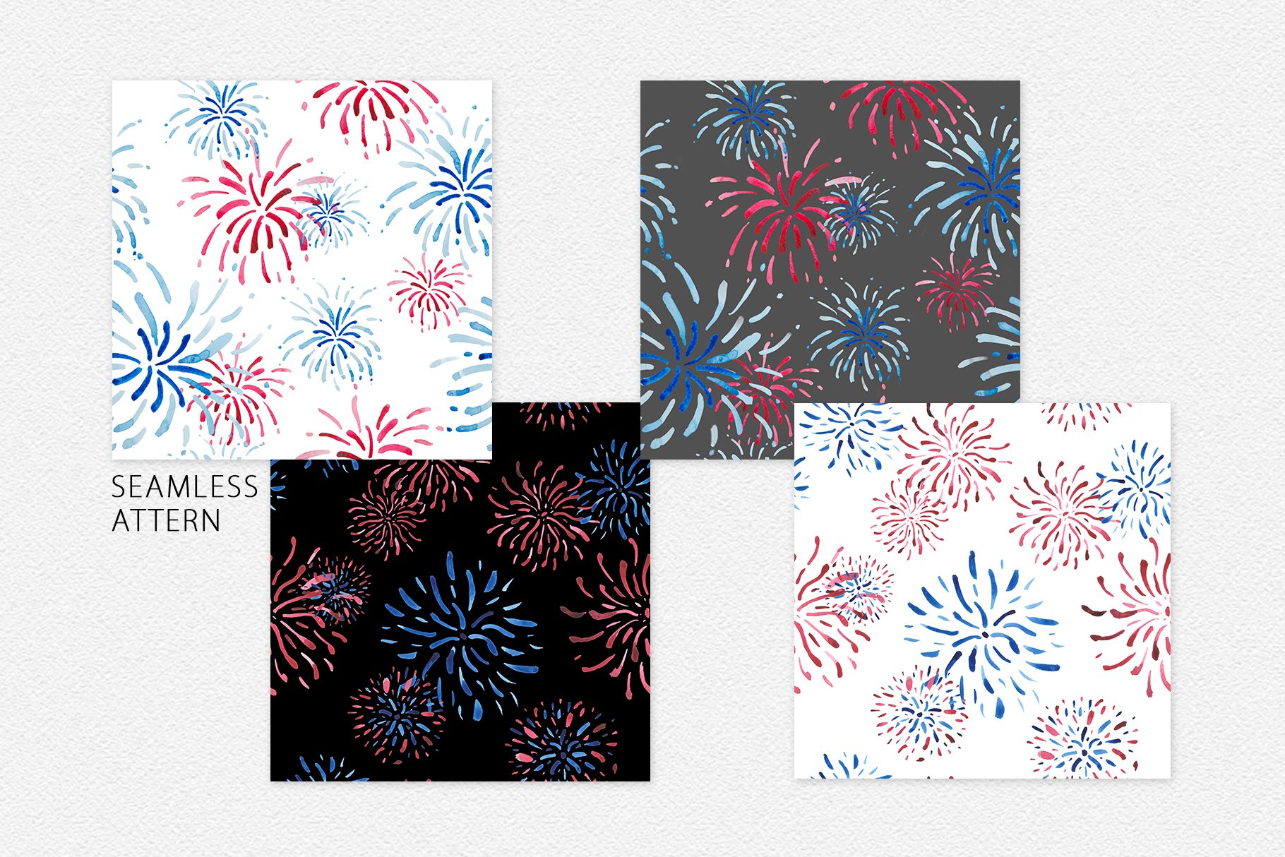 Watercolor fireworks (413045) | Illustrations | Design Bundles
