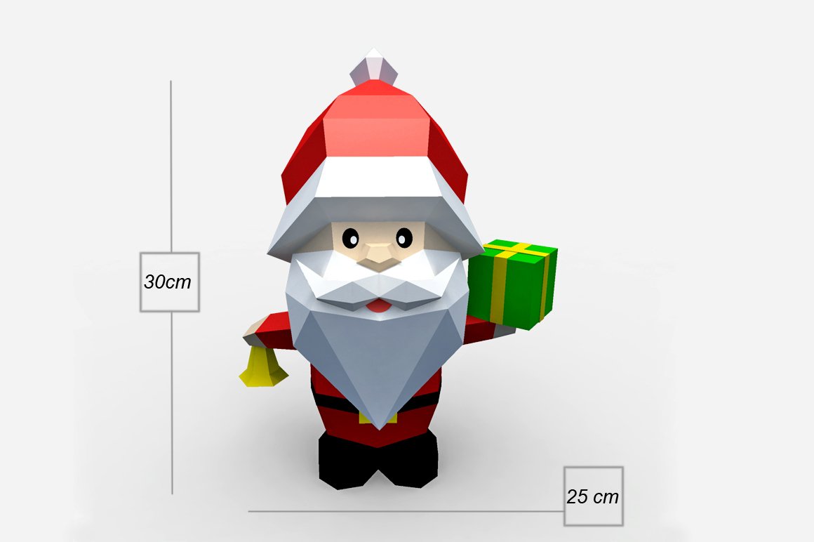 DIY Santa Claus - 3d papercraft (1087006) | Paper Cutting | Design Bundles