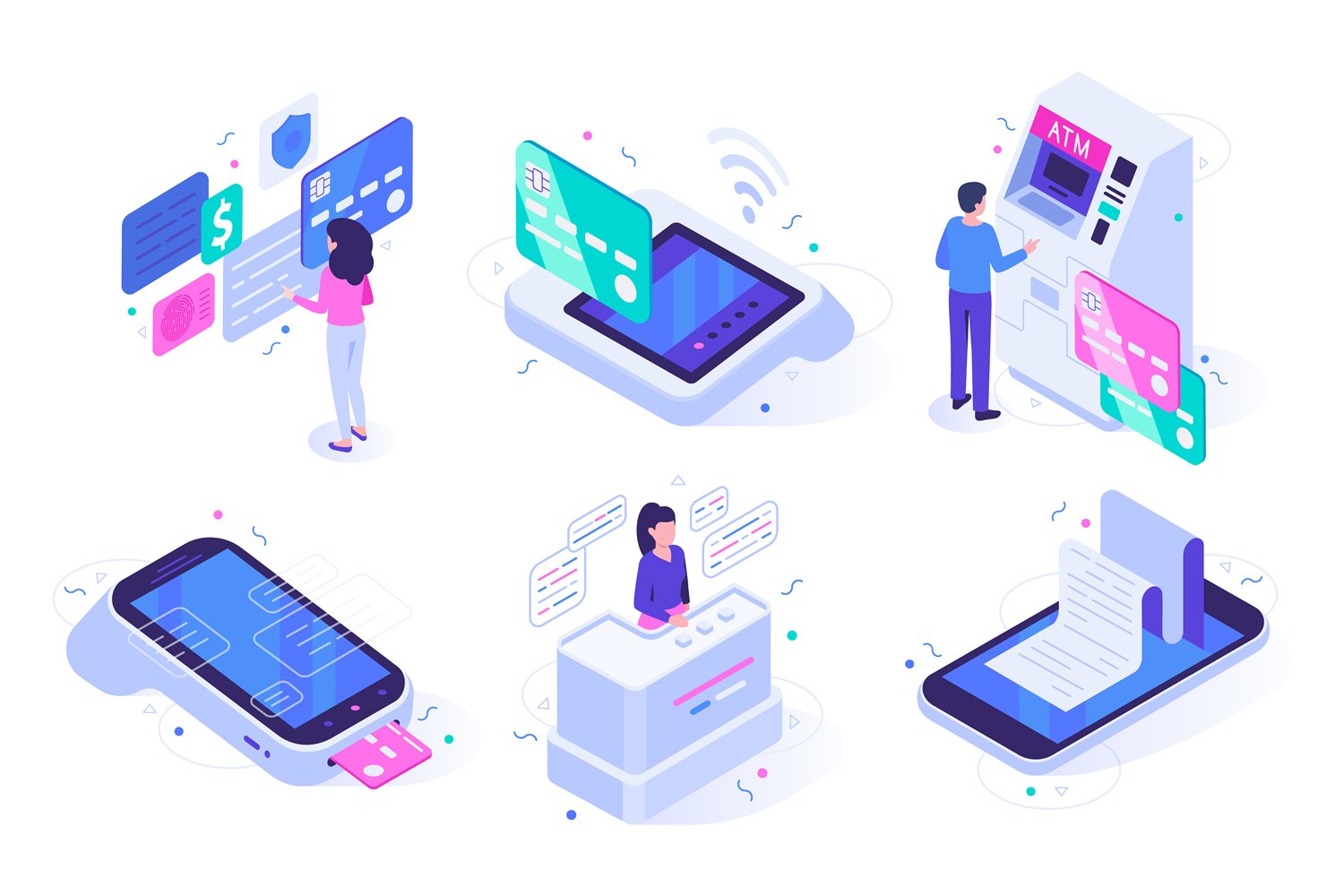 Isometric online cashier. Cash register terminal purchase ch (1008653 ...