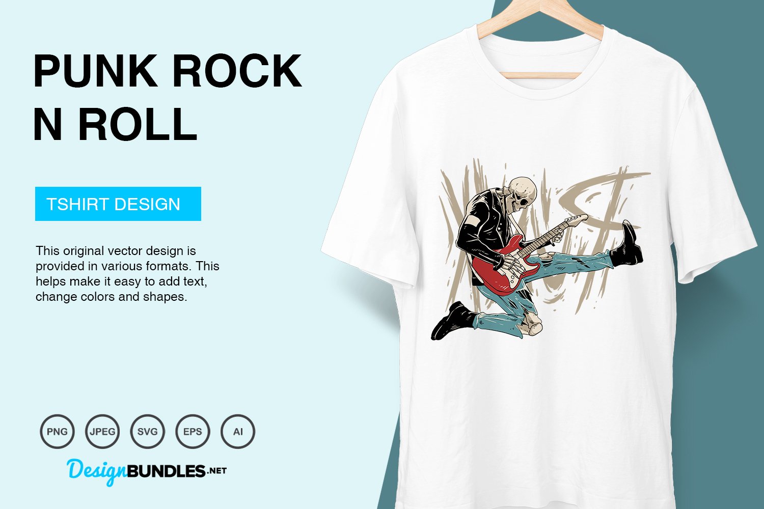 Punk Rock n Roll Vector Illustration