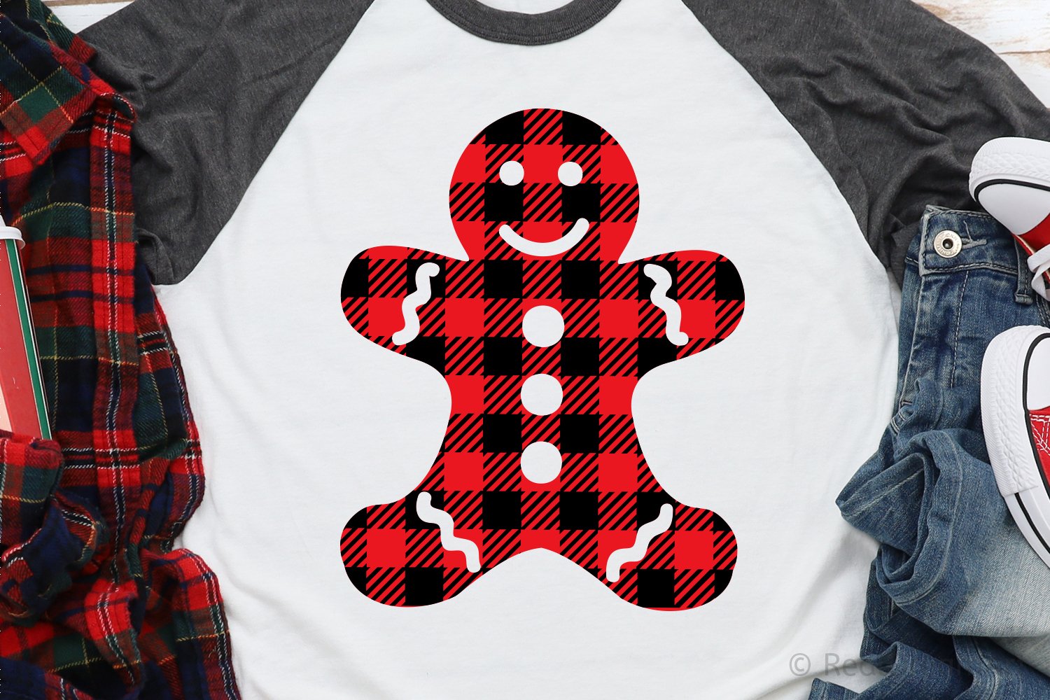 Buffalo Plaid Gingerbread Man SVG, DXF, PNG, EPS (390731) | SVGs ...