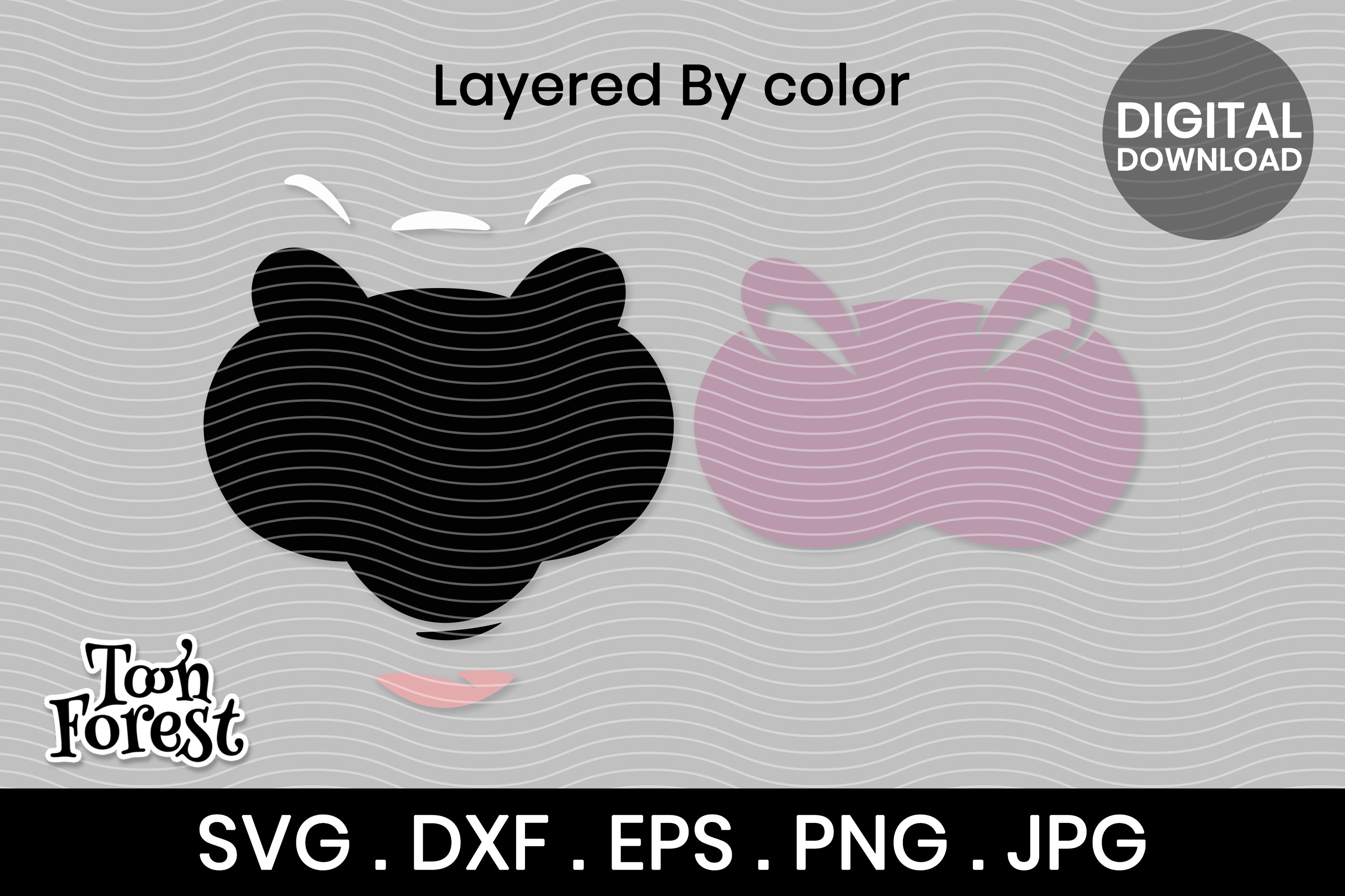 Hippo nose SVG, DXF, EPS, and PNG cut files for face mask (811082 ...