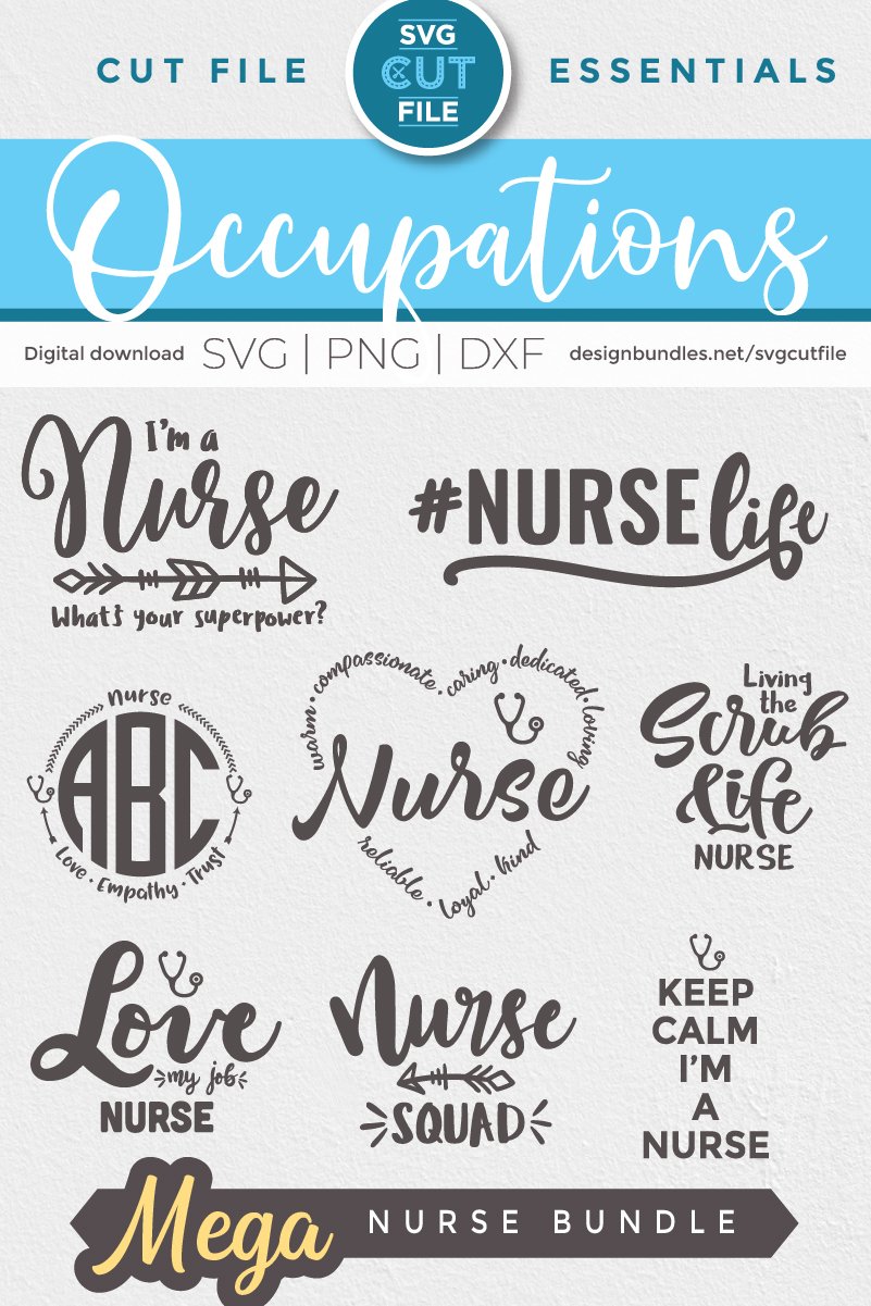 Nurse SVG bundle for Cricut and Silhouette Cameo crafters (673767 ...