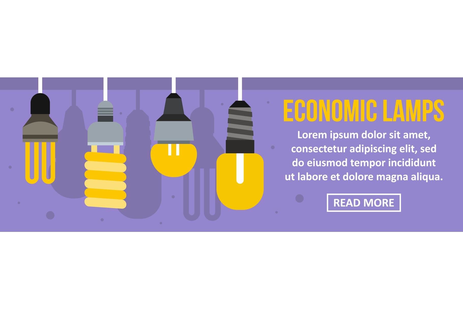Economic lamps banner horizontal concept