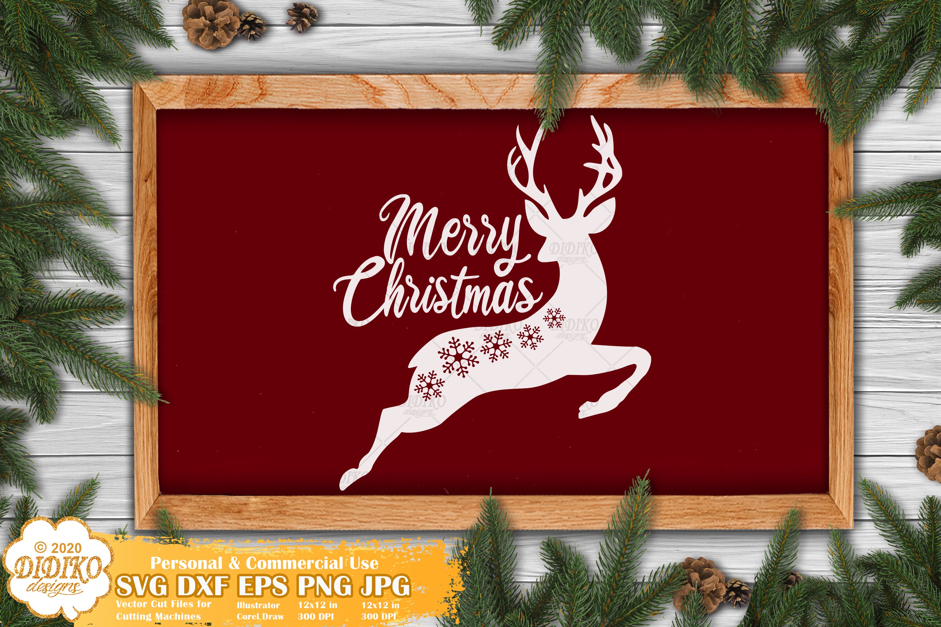 Reindeer SVG | Merry Christmas SVG | Snowflake SVG (995402) | Cut Files ...