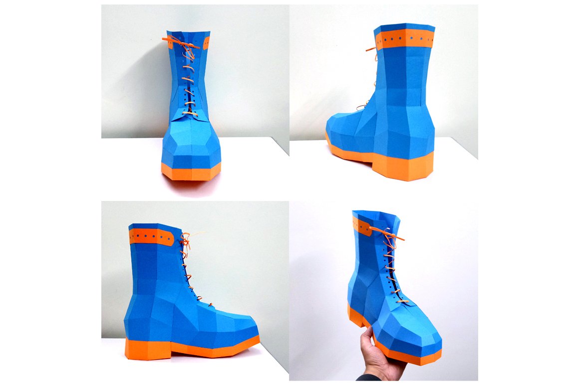 DIY Combat Boots - 3d papercraft (56396) | Printables | Design Bundles