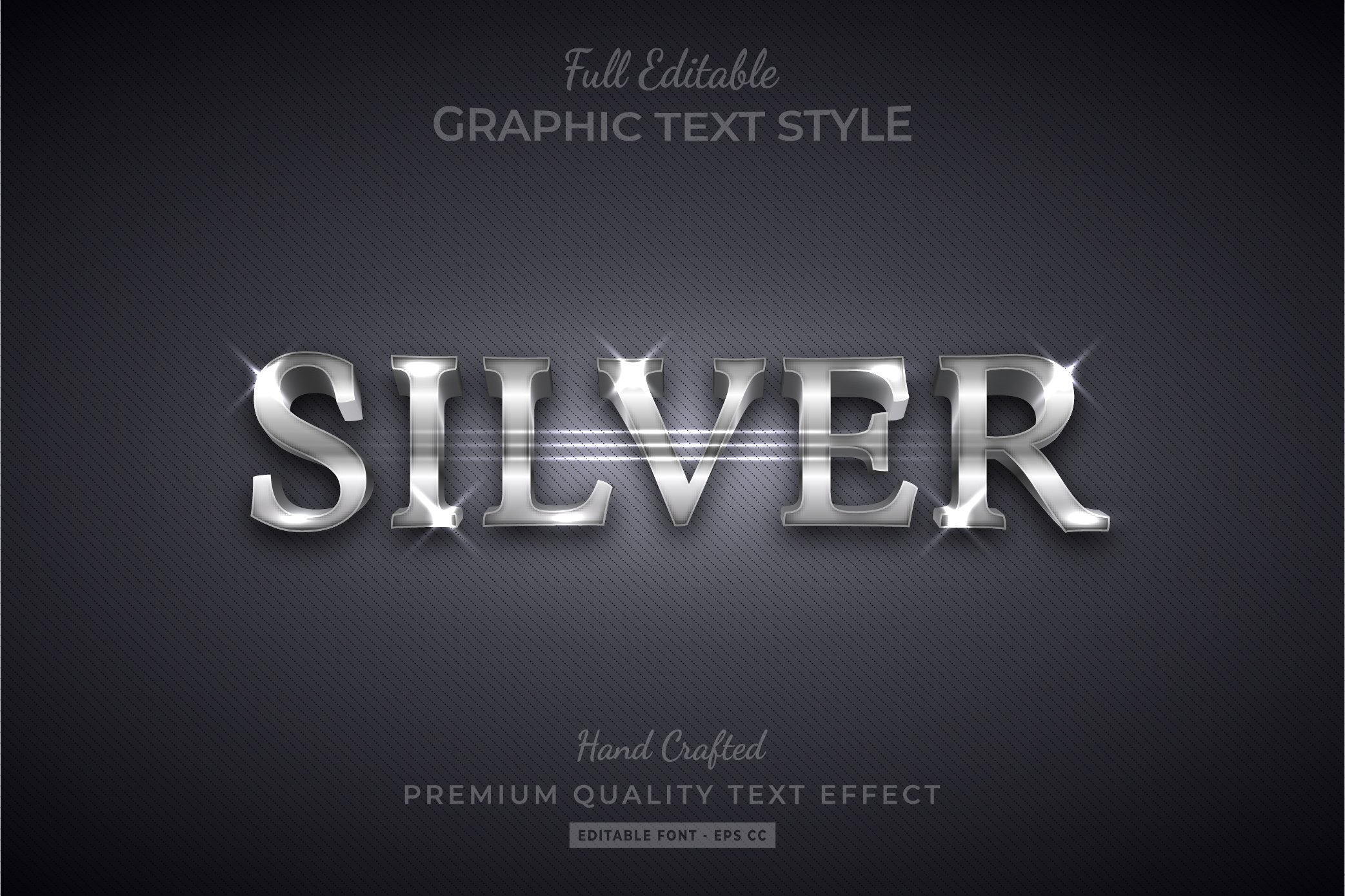 Silver Editable 3D Text Style Effect Premium (896263) | Illustrator ...
