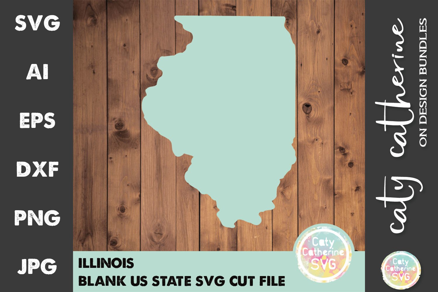 Illinois Blank Template US State SVG Cut File