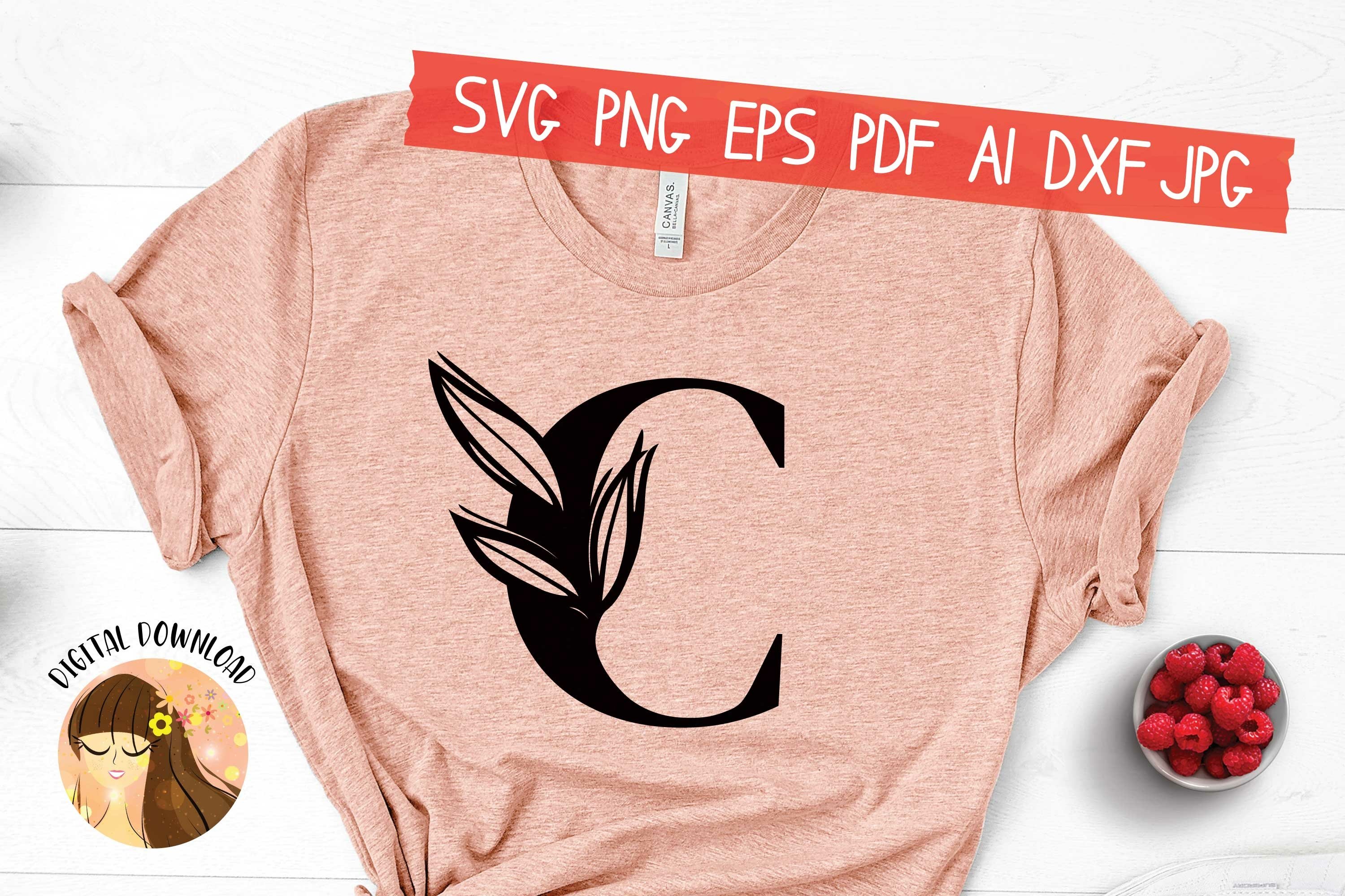 C - Floral Letter Design Svg (1228795) | Monograms | Design Bundles