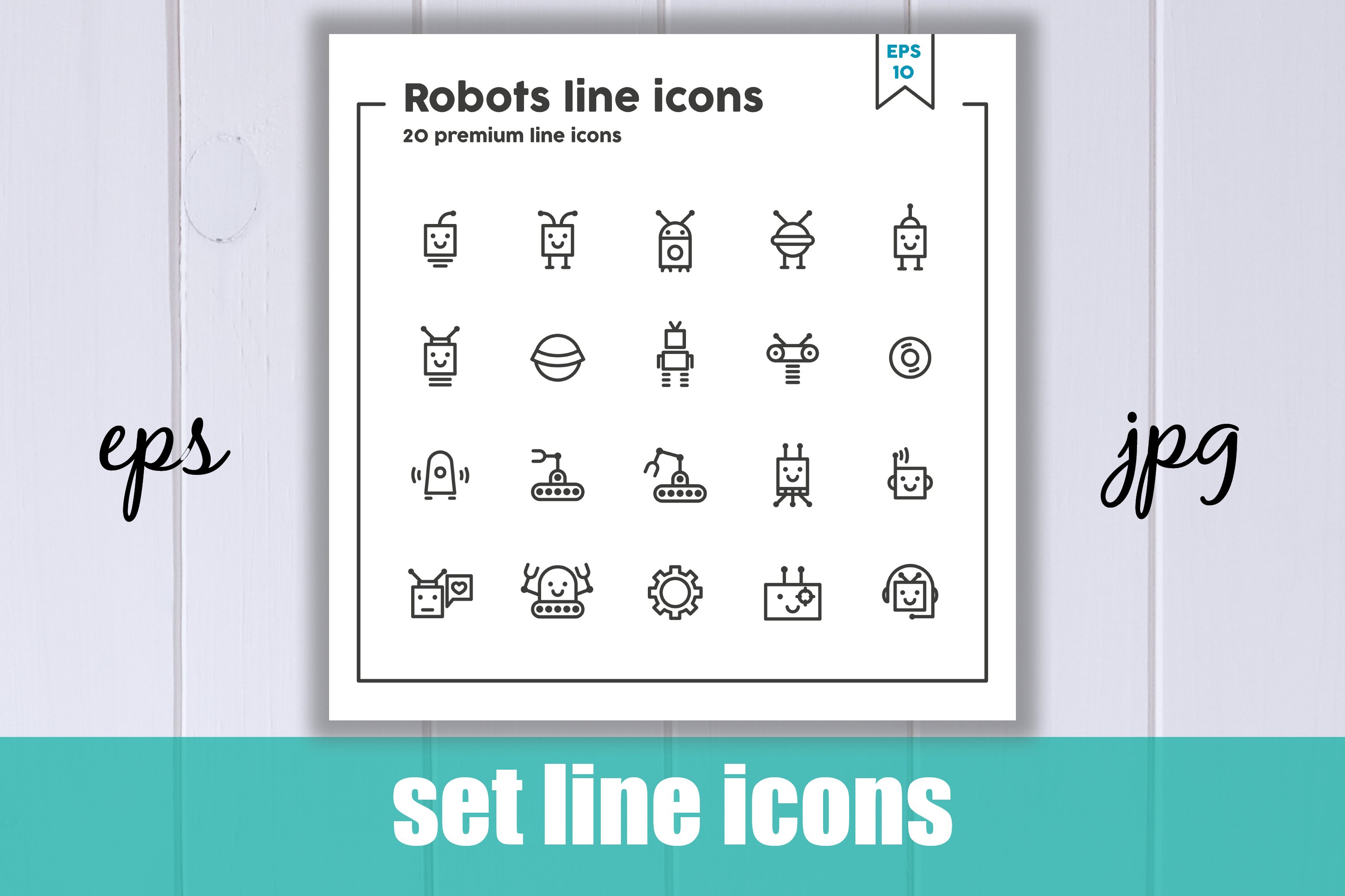Robots icons vector bundle, graphic EPS file (676129) | Icons | Design ...