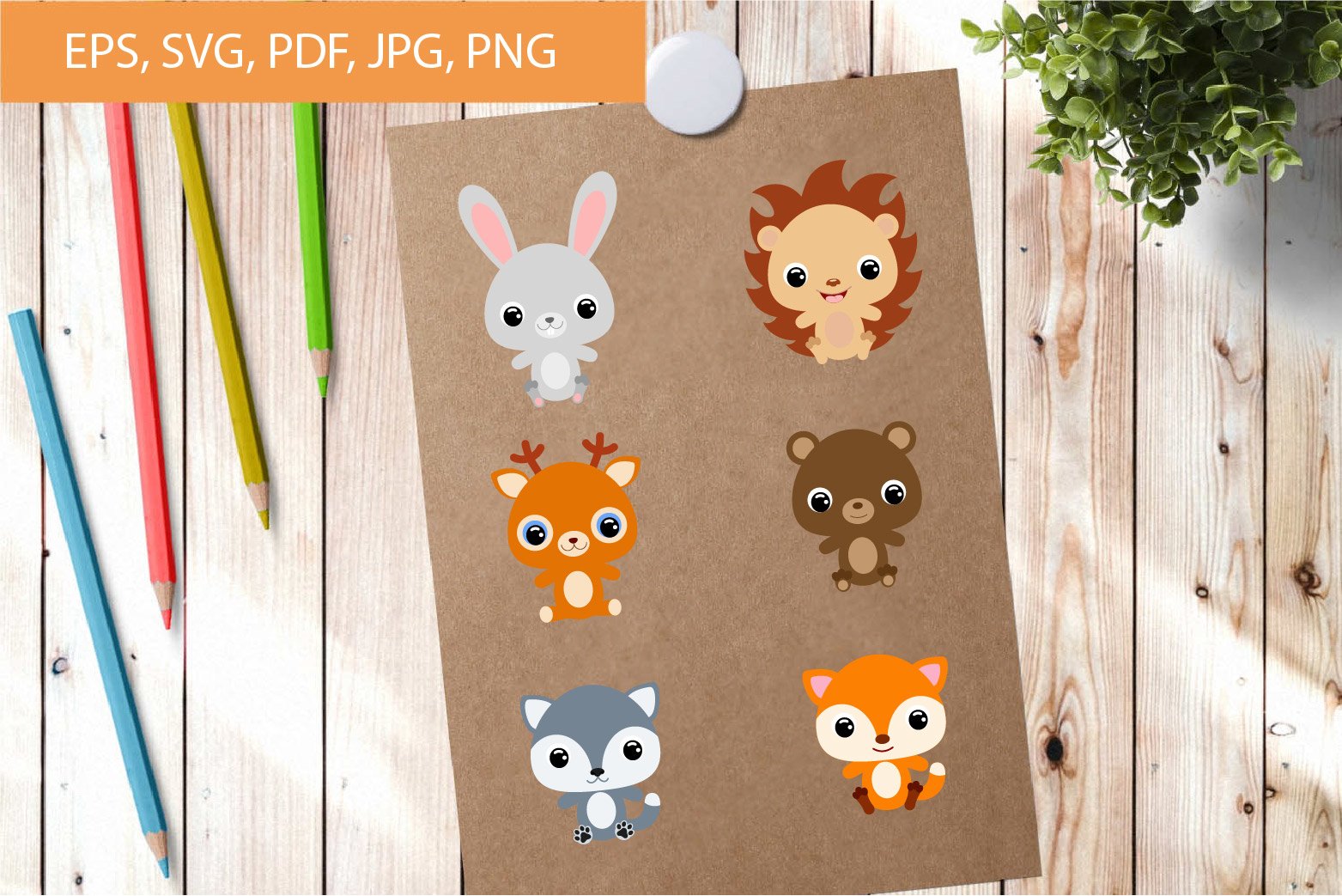 Cutting File Cute Little Sitting Animals SVG, Cut Files (1115142 ...