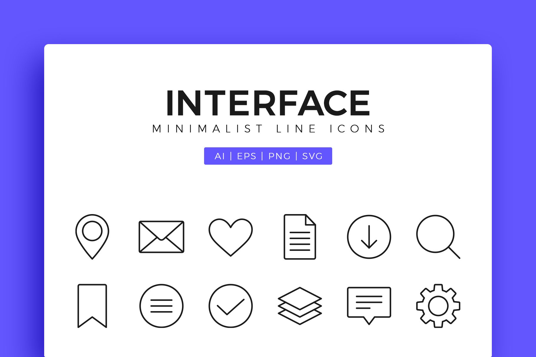 User Interface Minimalist Line Icons