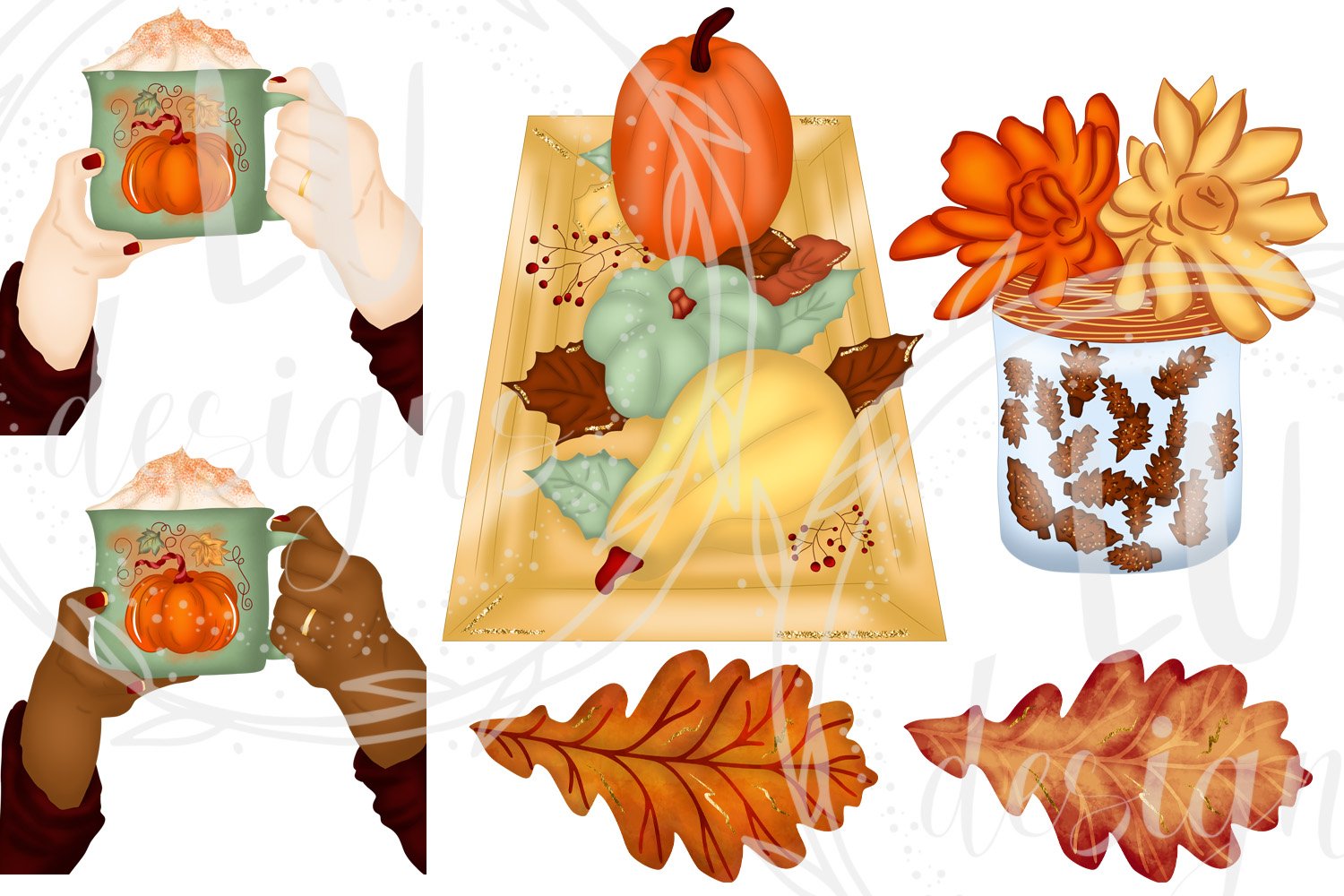Fall Clipart, Autumn Graphics, Harvest Pumpkins Clipart (140334 ...