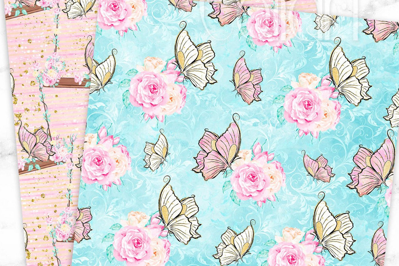 Friends Digital Paper, Floral Paper Pack, Best Friends (777176 ...