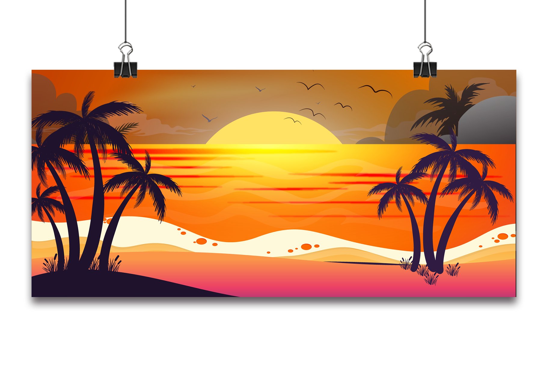 Vector evening sky clouds. Sunset. Background design (820129 ...
