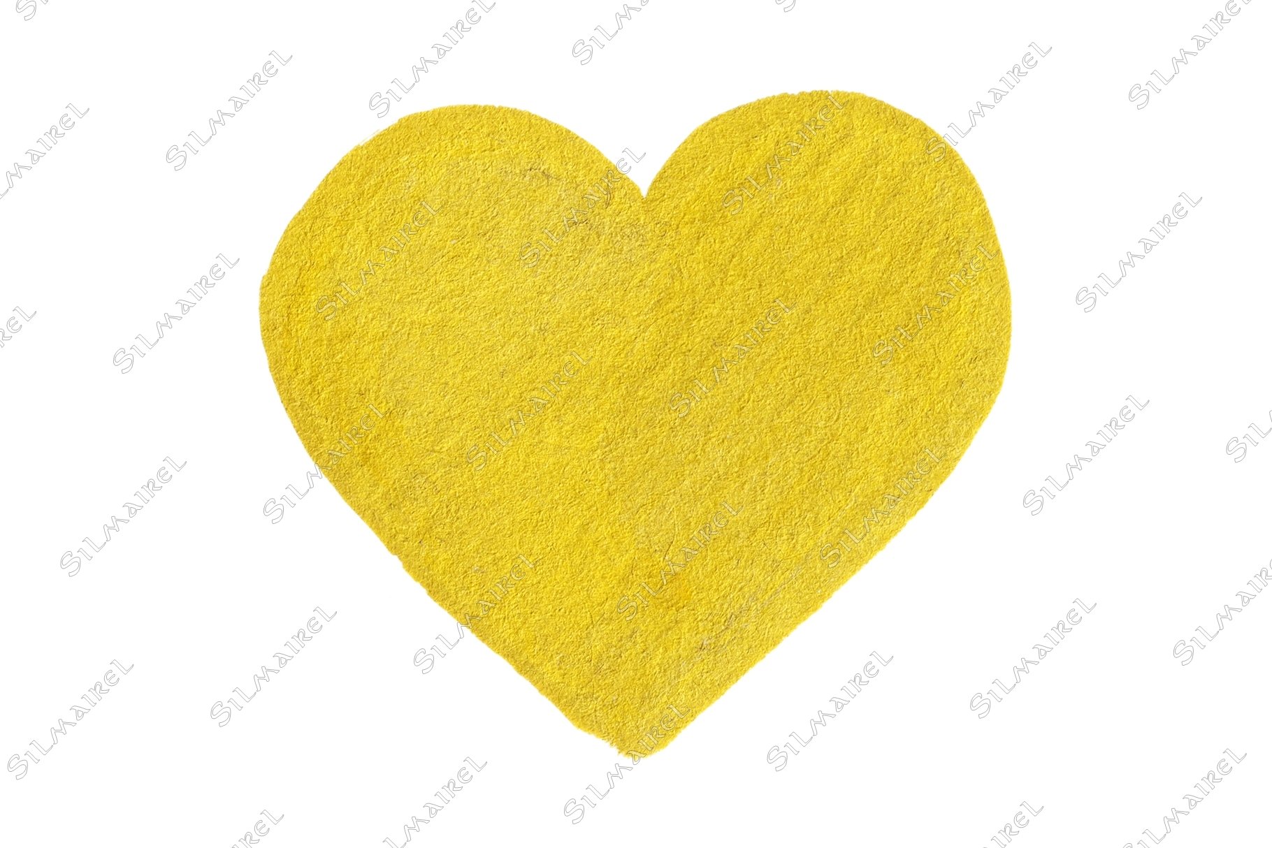 Golden yellow velvet heart love symbol isolated (817283 ...