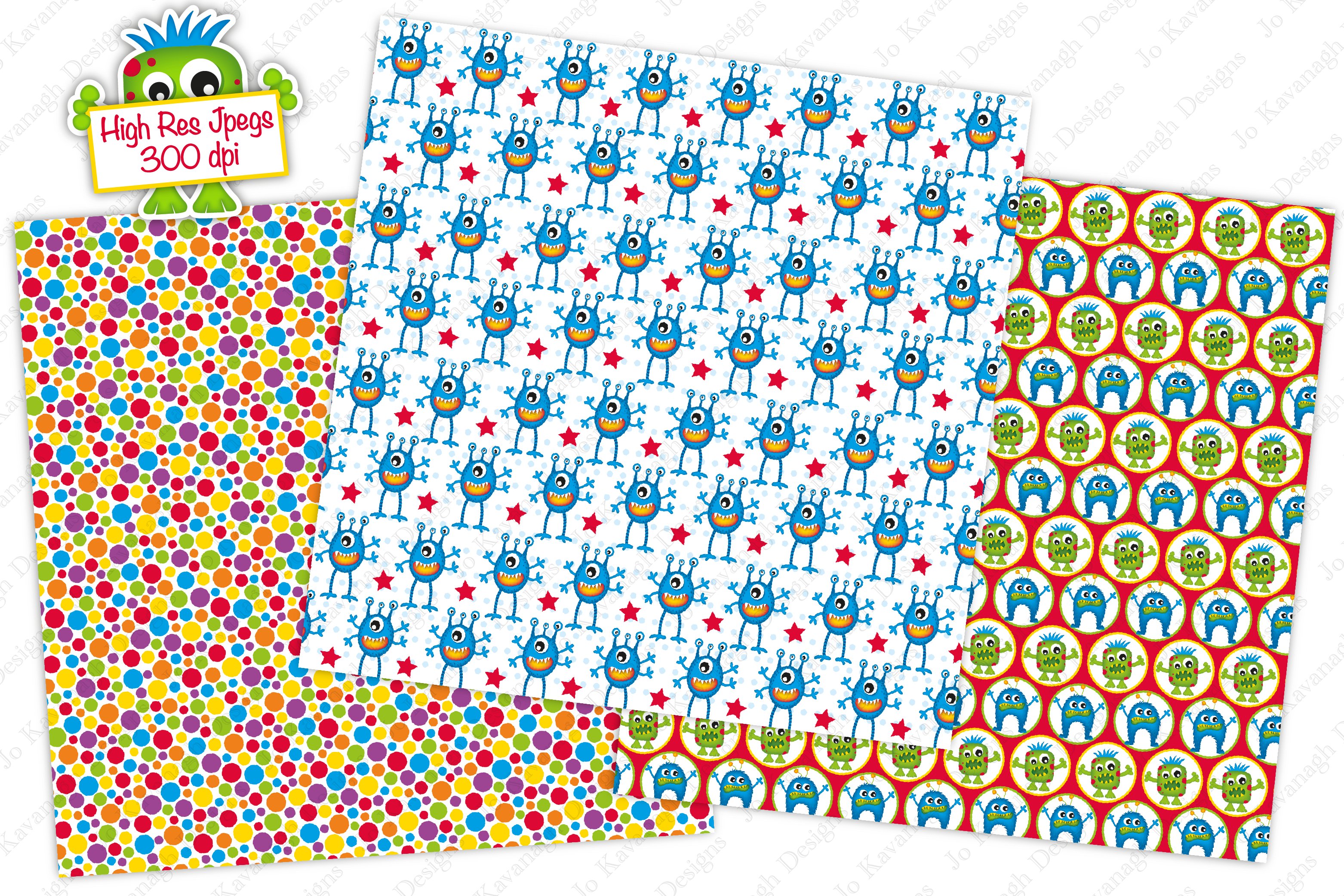 Monster digital papers, Monster patterns (82802) | Patterns | Design ...