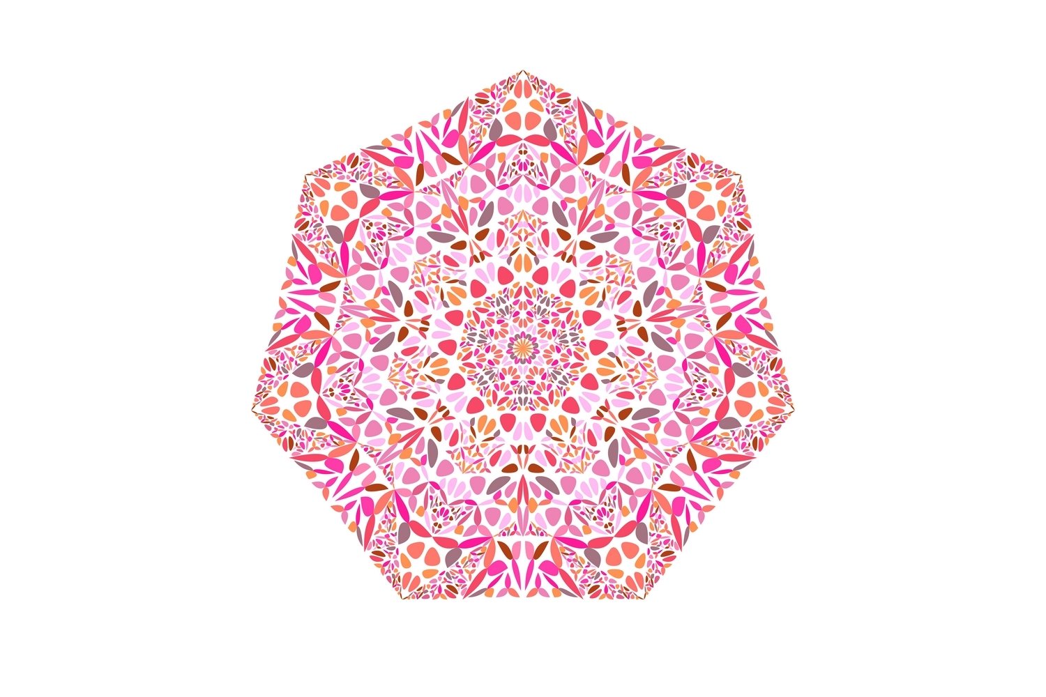 6 Floral Heptagon Designs (338200) | Decorations | Design Bundles