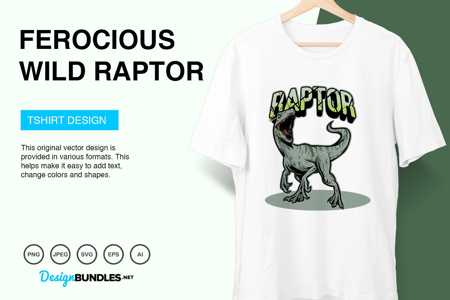 Ferocious Wild Raptor Vector Illustration