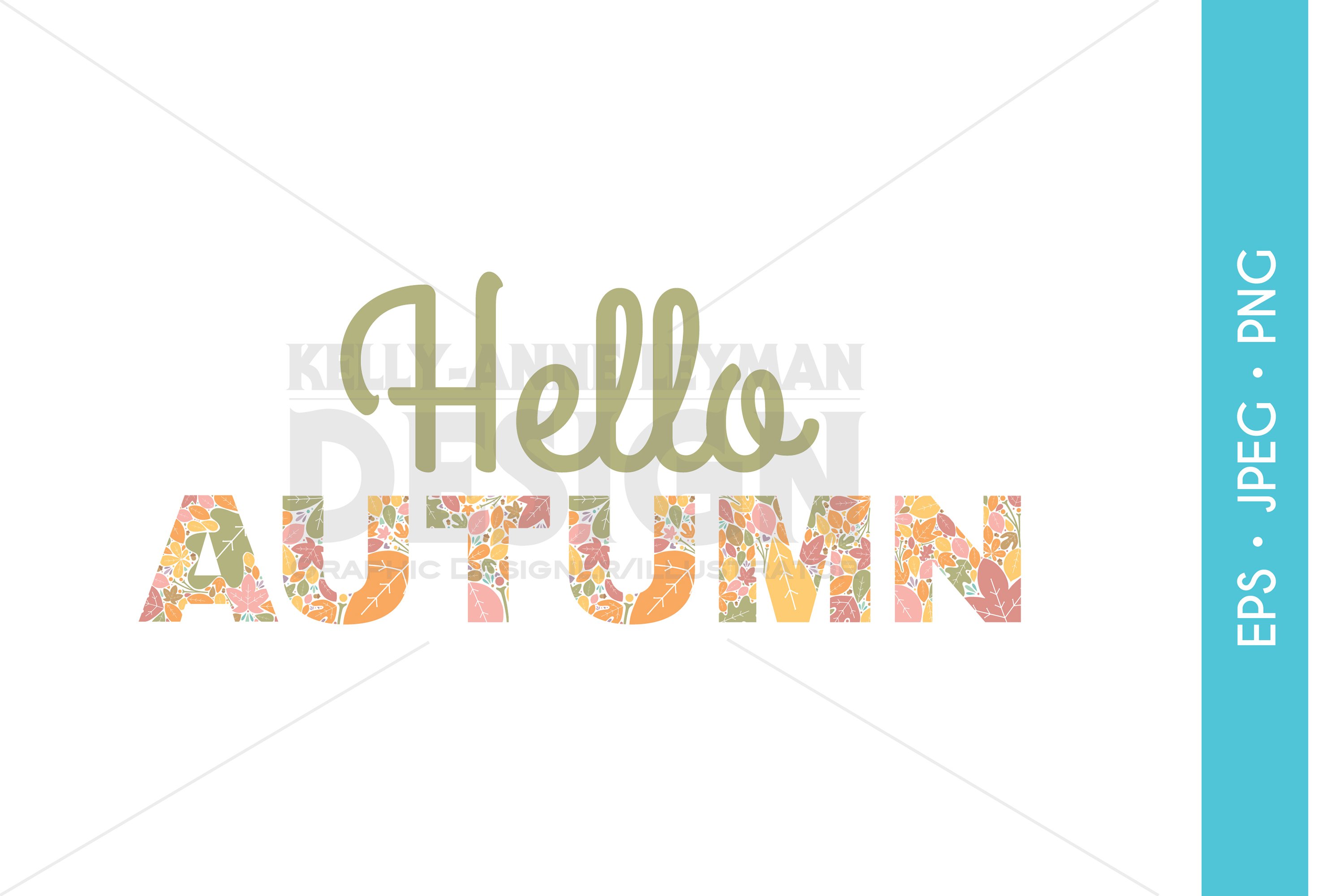 Hello Autumn Wedding Party Invitation Clipart, Digital Leaf (104495 ...