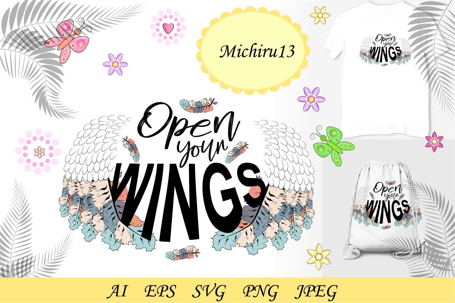 Open your wings. Inspirational quote about freedom (810869 ...