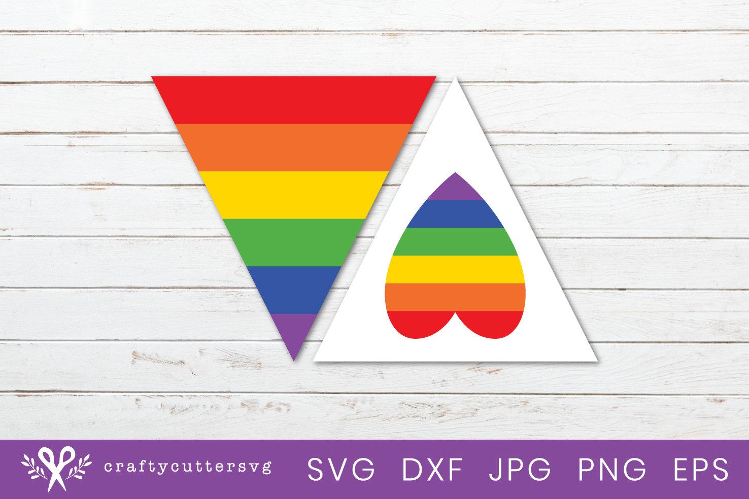Pride Bunting Banner Svg | LGBTQ Rainbow Decoration (567185) | Cut ...