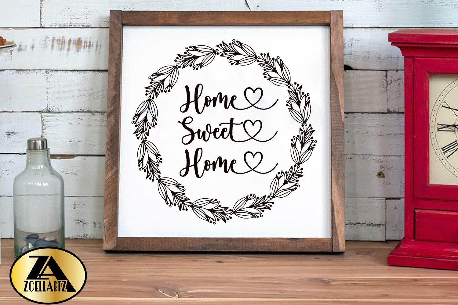 Home Sign SVG Home Round Sign SVG Farmhouse Wreath SVG (1105502 ...