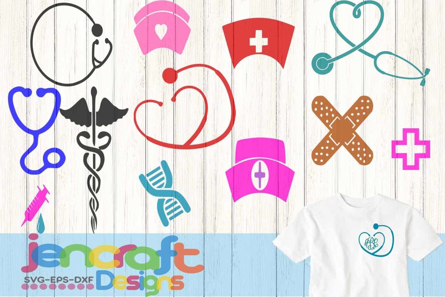 Nurse Nursing RN Monogram Frame Bundle SVG, Eps, Dxf (110541) | SVGs ...